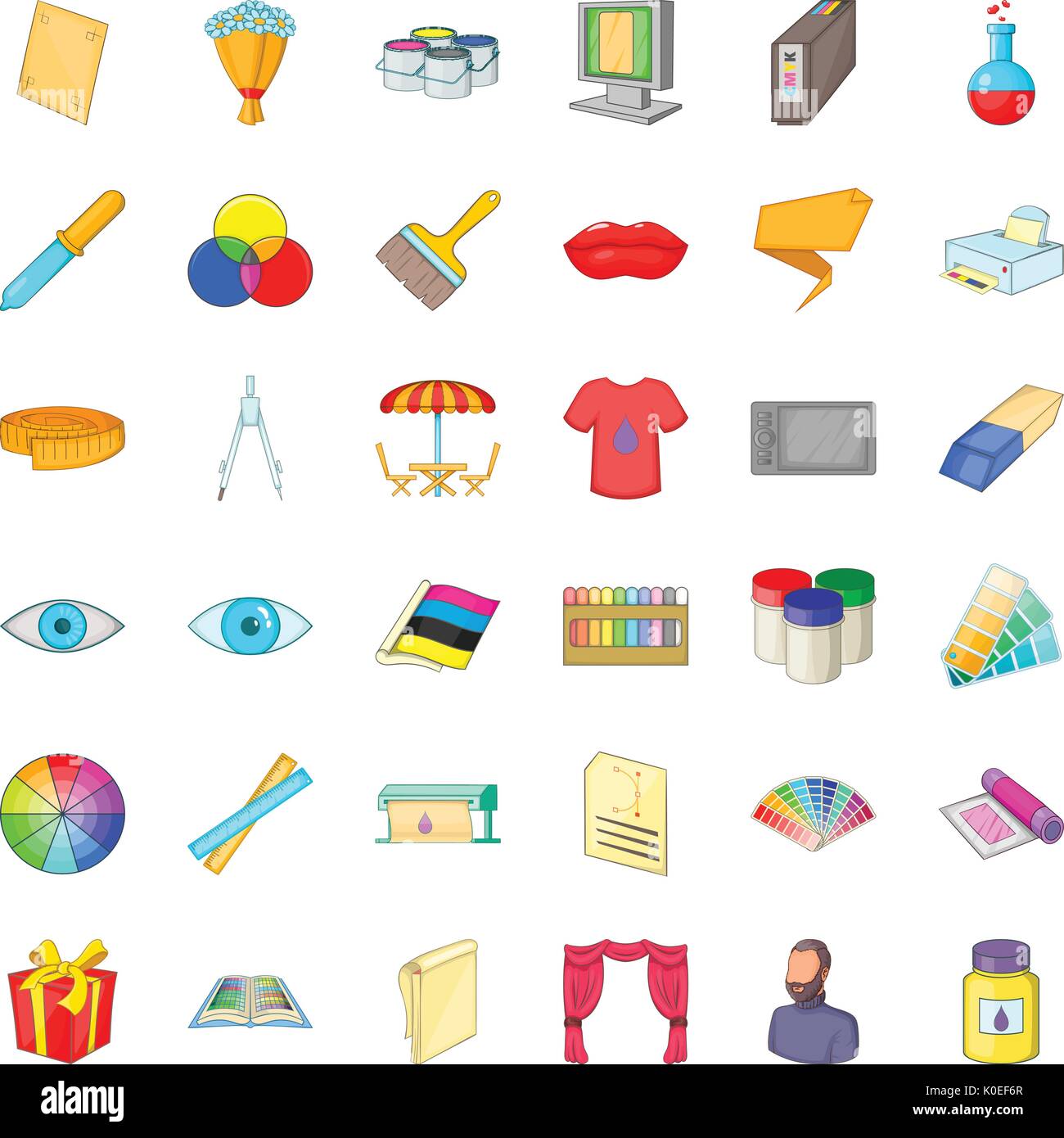 Art icons set, cartoon style Stock Vector Image & Art - Alamy