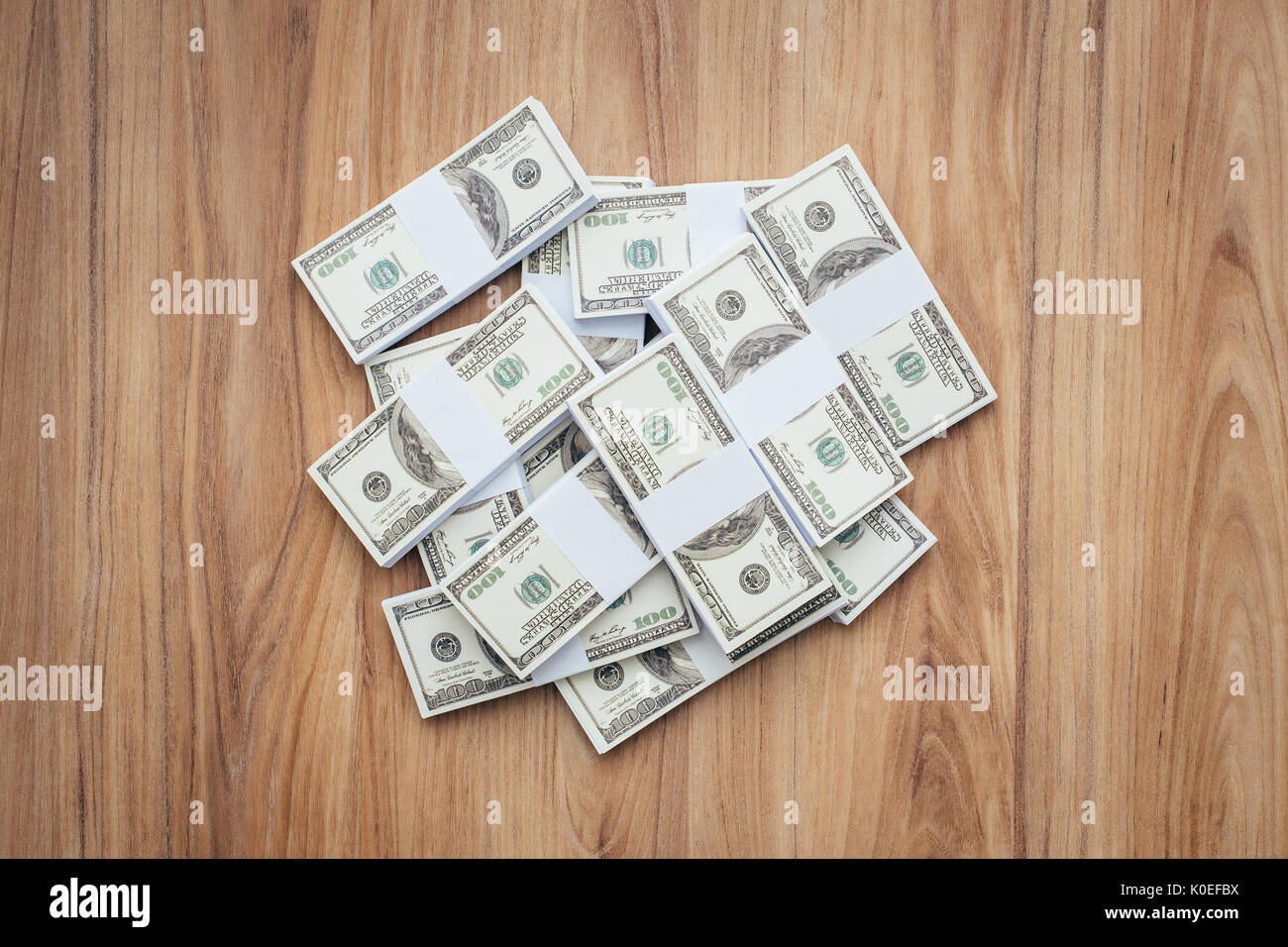 Load of cash money on a desktop: wealth, earning and winning concept ...