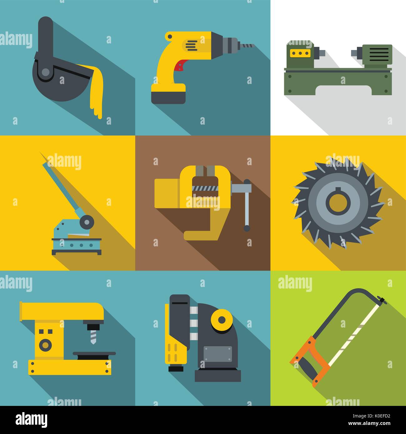 Industry tools icons set, flat style Stock Vector Image & Art - Alamy