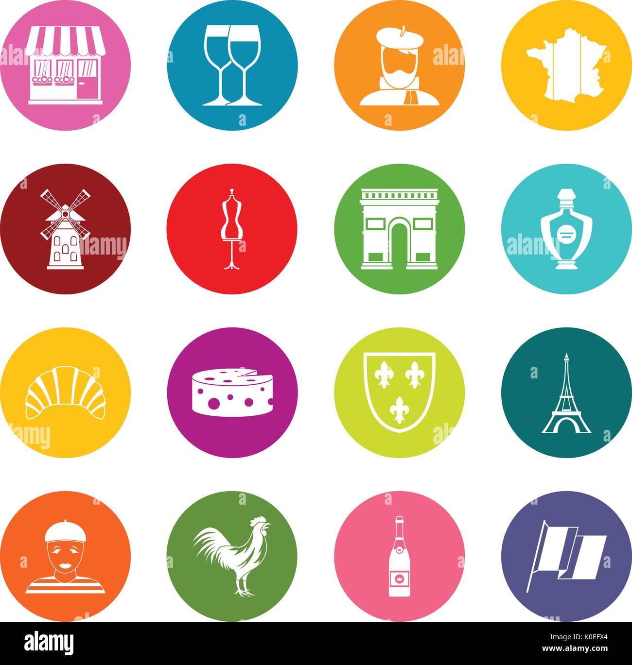 France travel icons many colors set Stock Vector Image & Art - Alamy