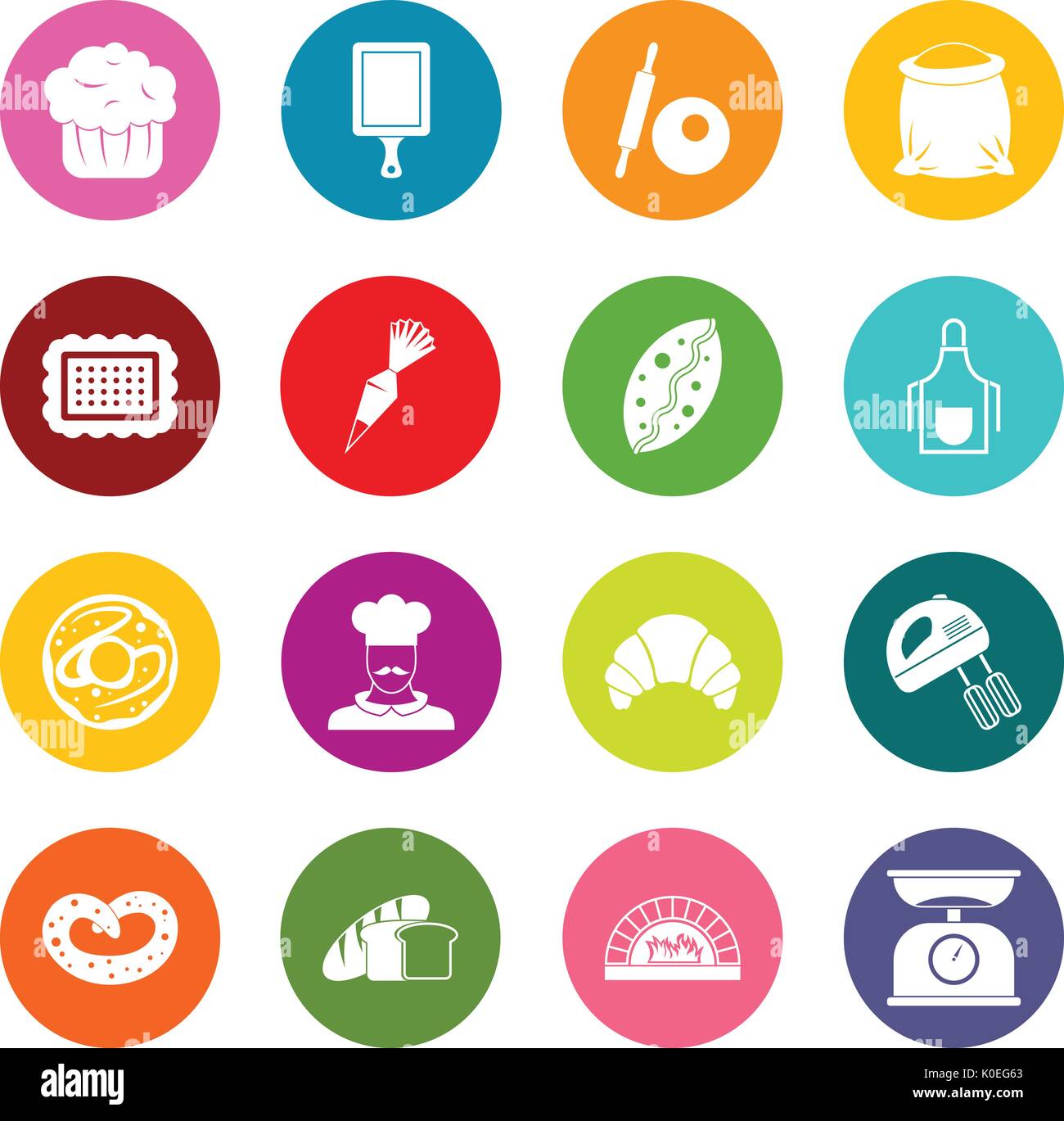 Bakery icons many colors set Stock Vector Image & Art - Alamy