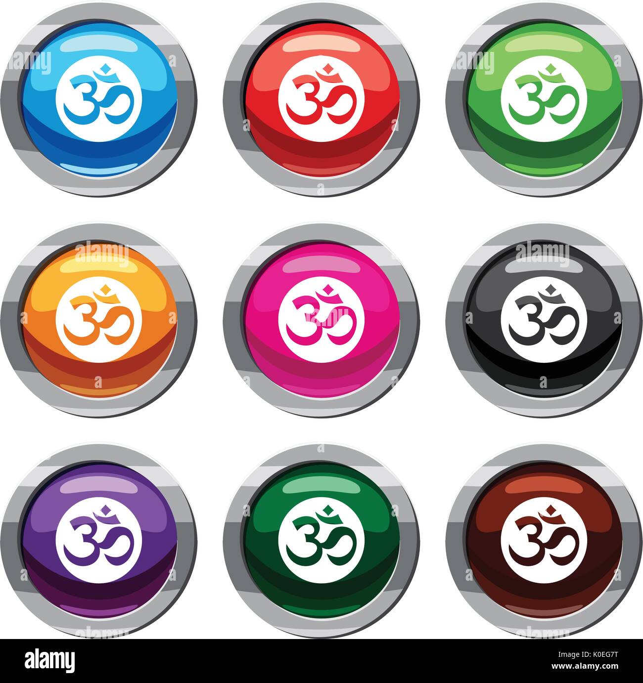 Symbol Aum set 9 collection Stock Vector Image & Art - Alamy