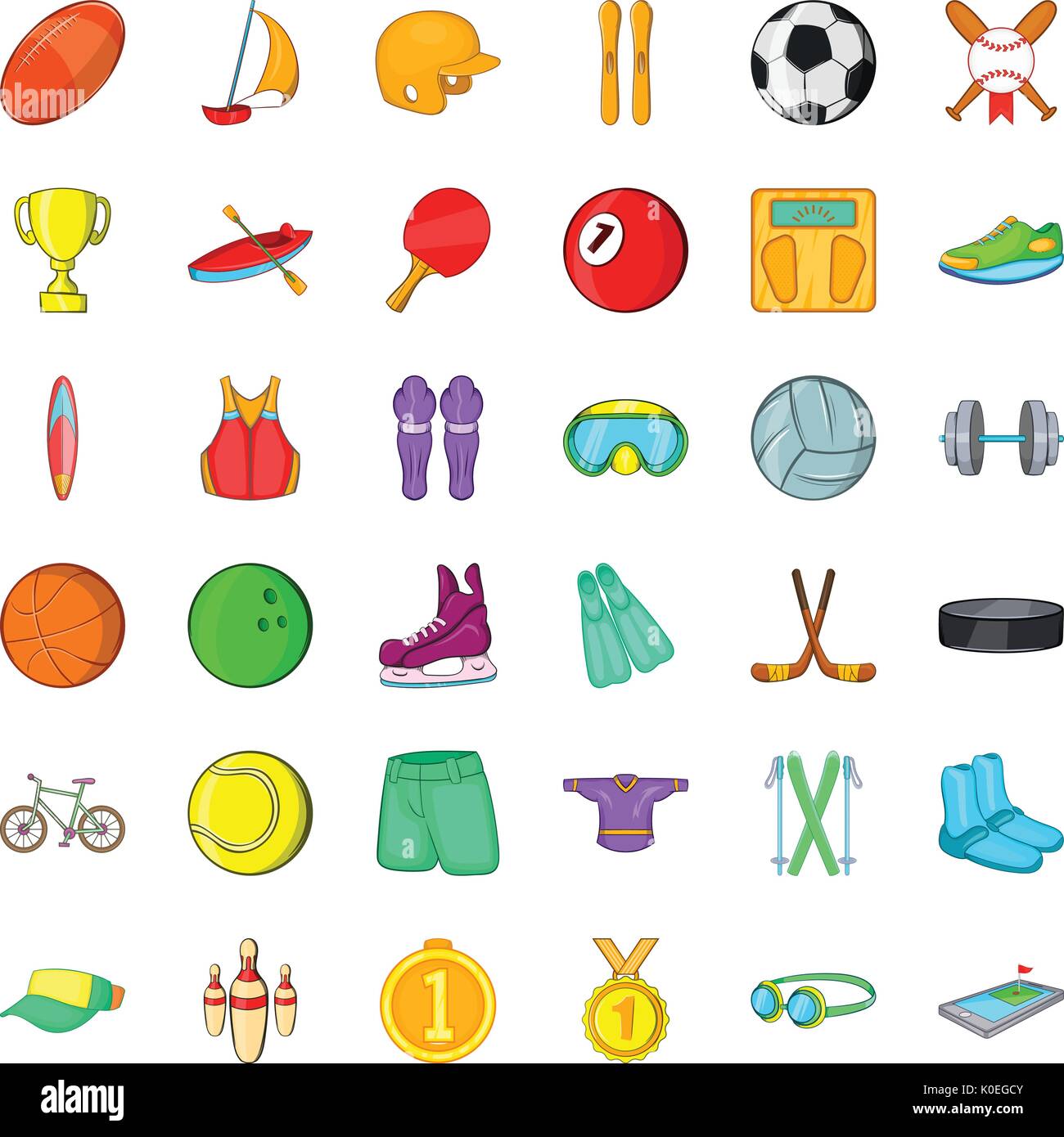 Sport icons set, cartoon style Stock Vector Image & Art - Alamy
