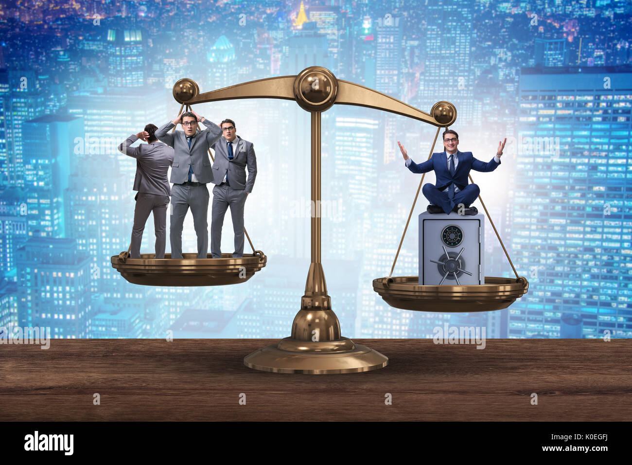 Difference between rich and poor people concept Stock Photo - Alamy