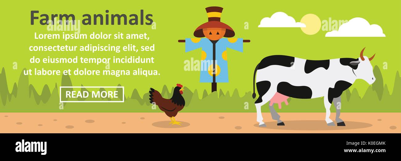 Farm animals banner horizontal concept Stock Vector Image & Art - Alamy