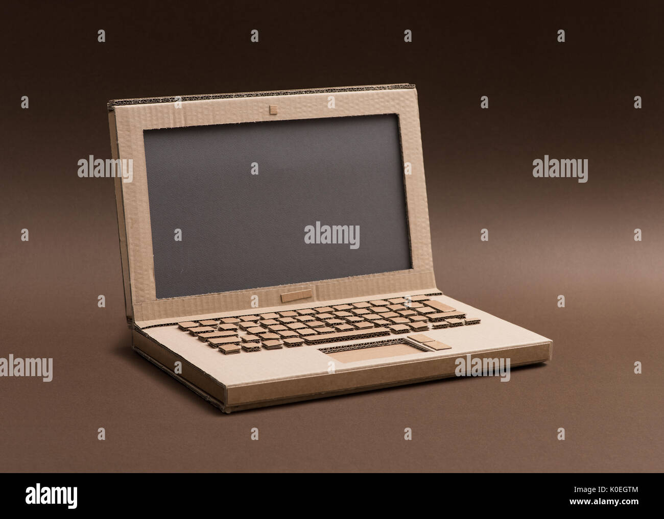 Creative eco-friendly laptop with black screen made from recycled ...