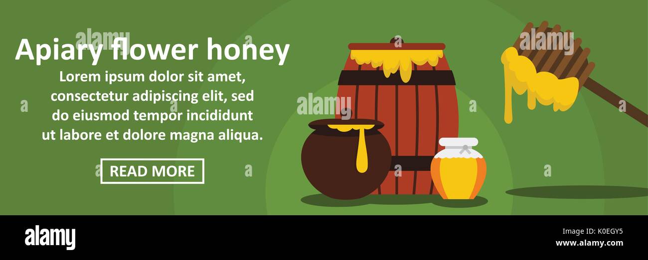 Apiary flower honey banner horizontal concept Stock Vector Image & Art ...