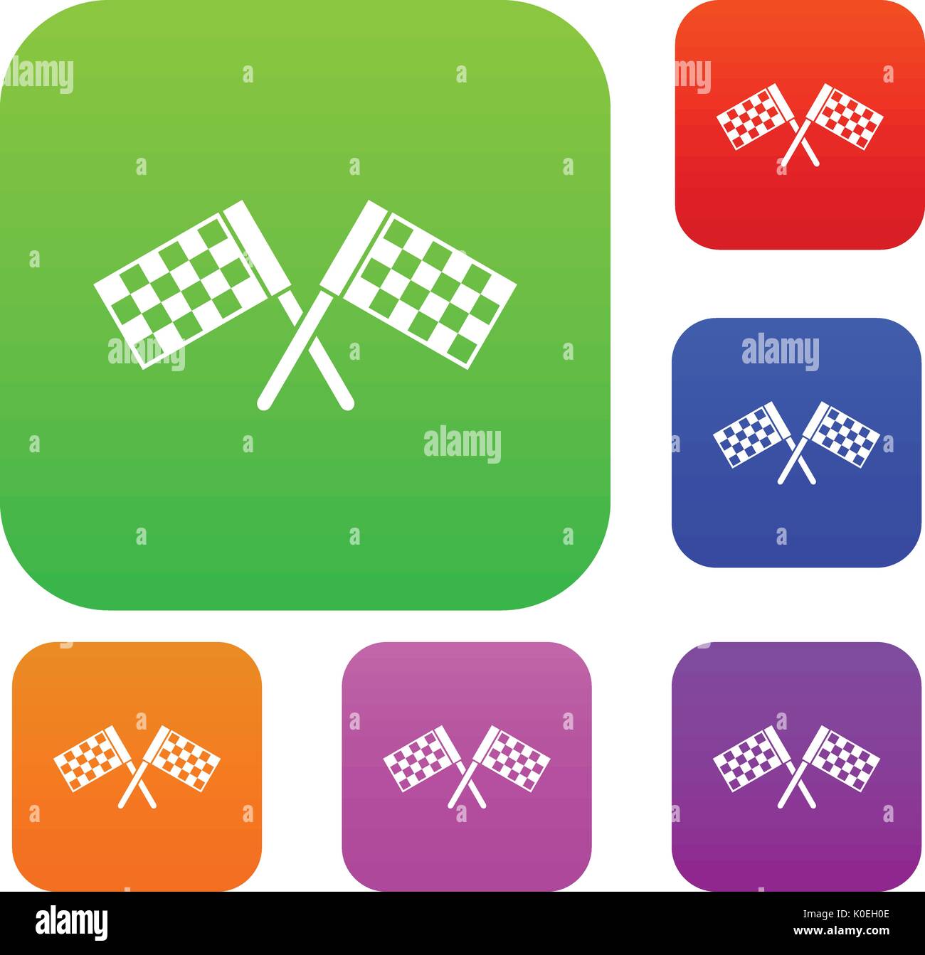 Crossed chequered flags set collection Stock Vector Image & Art - Alamy