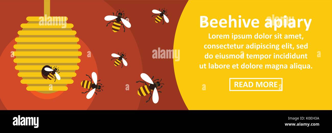 Beehive apiary banner horizontal concept Stock Vector Image & Art - Alamy