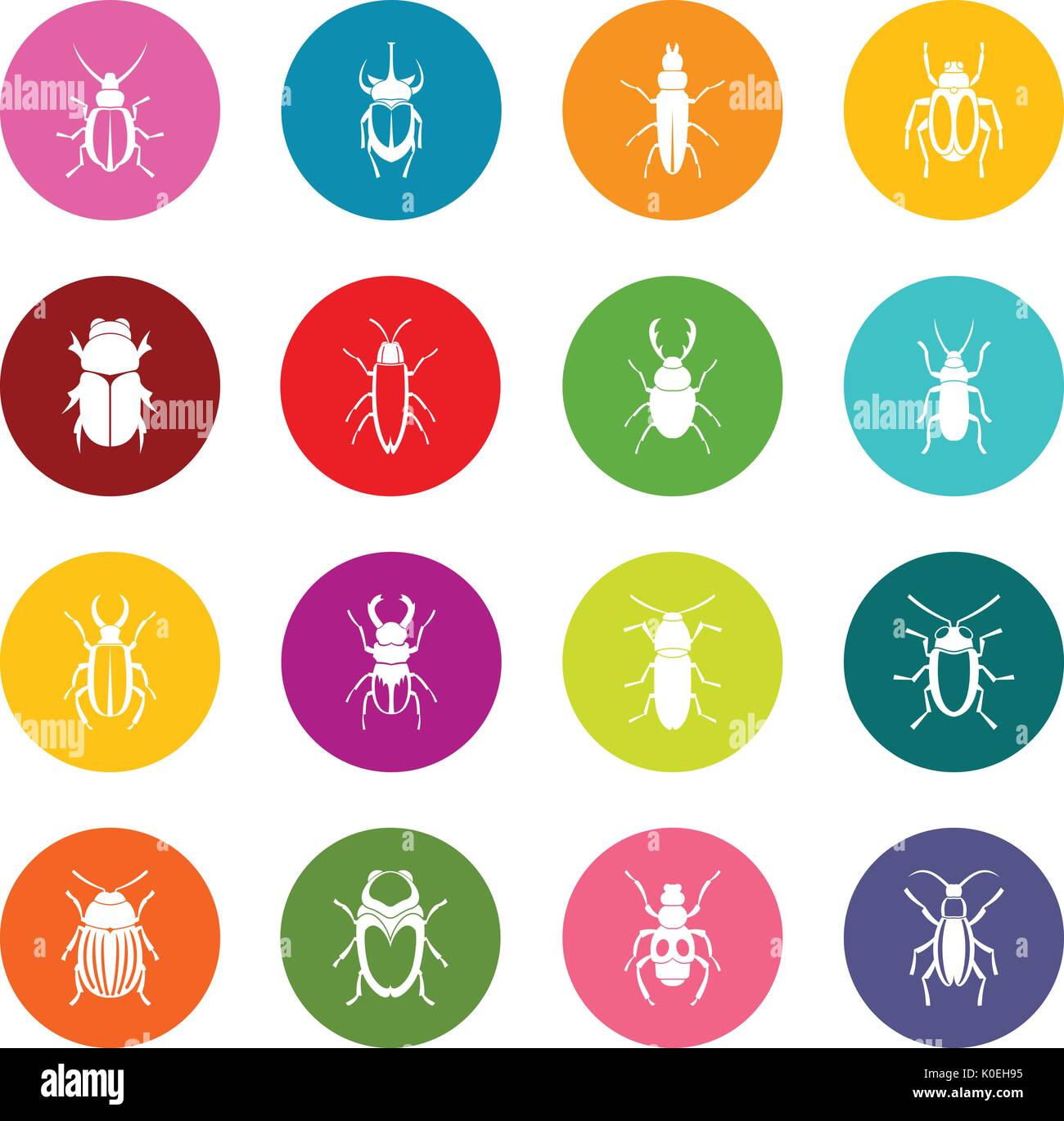 Bugs icons many colors set Stock Vector Image & Art - Alamy