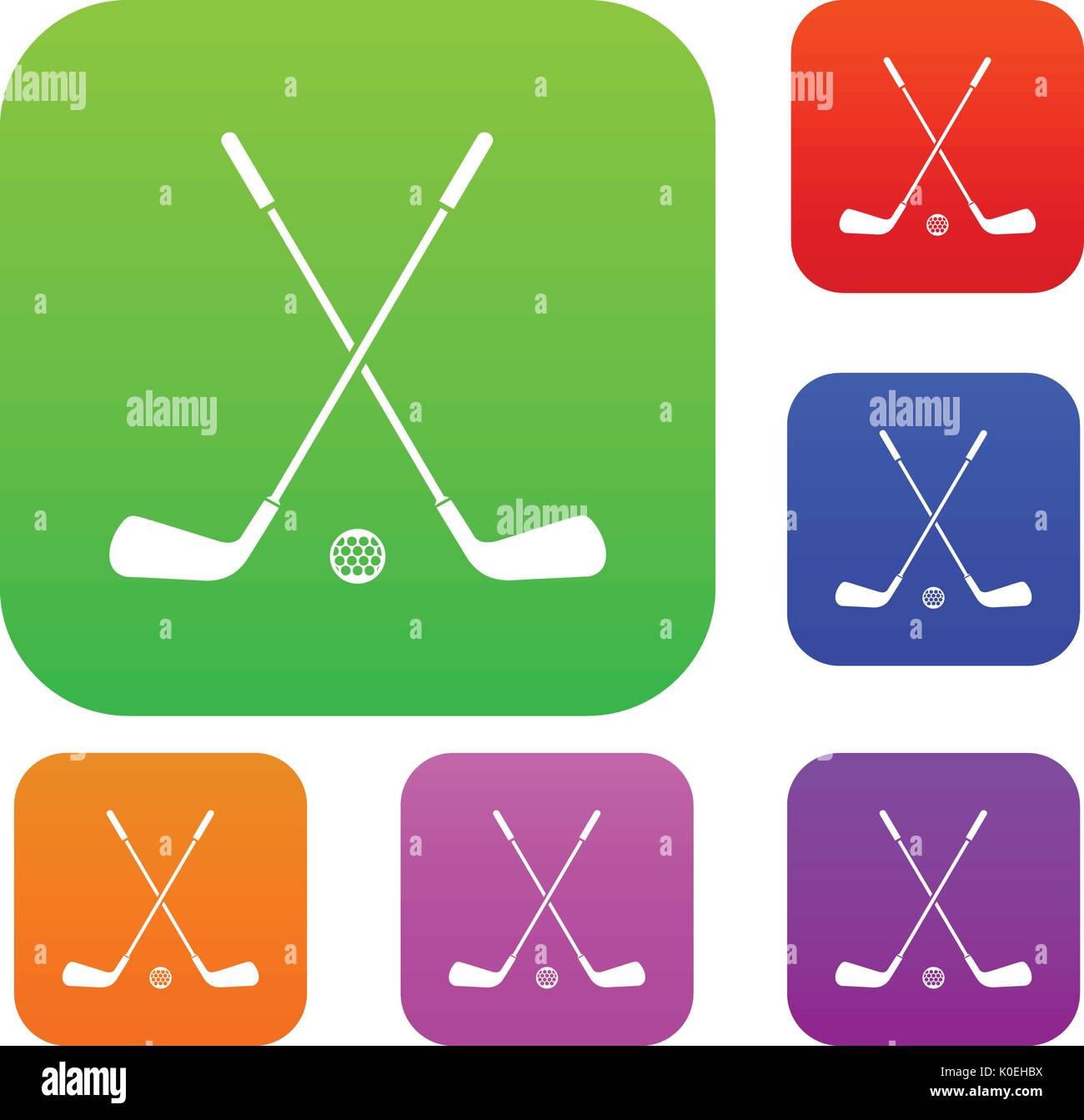 Two crossed golf clubs and ball set collection Stock Vector Image & Art ...