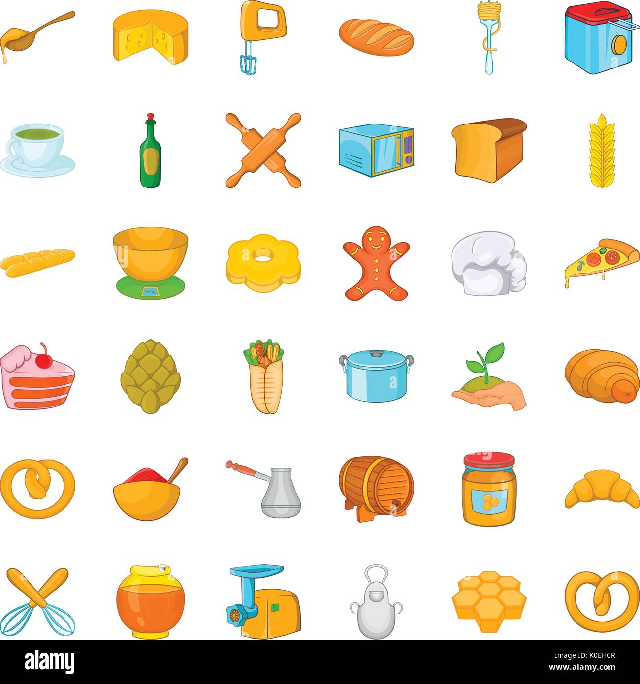 Bakery house icons set, cartoon style Stock Vector Image & Art - Alamy