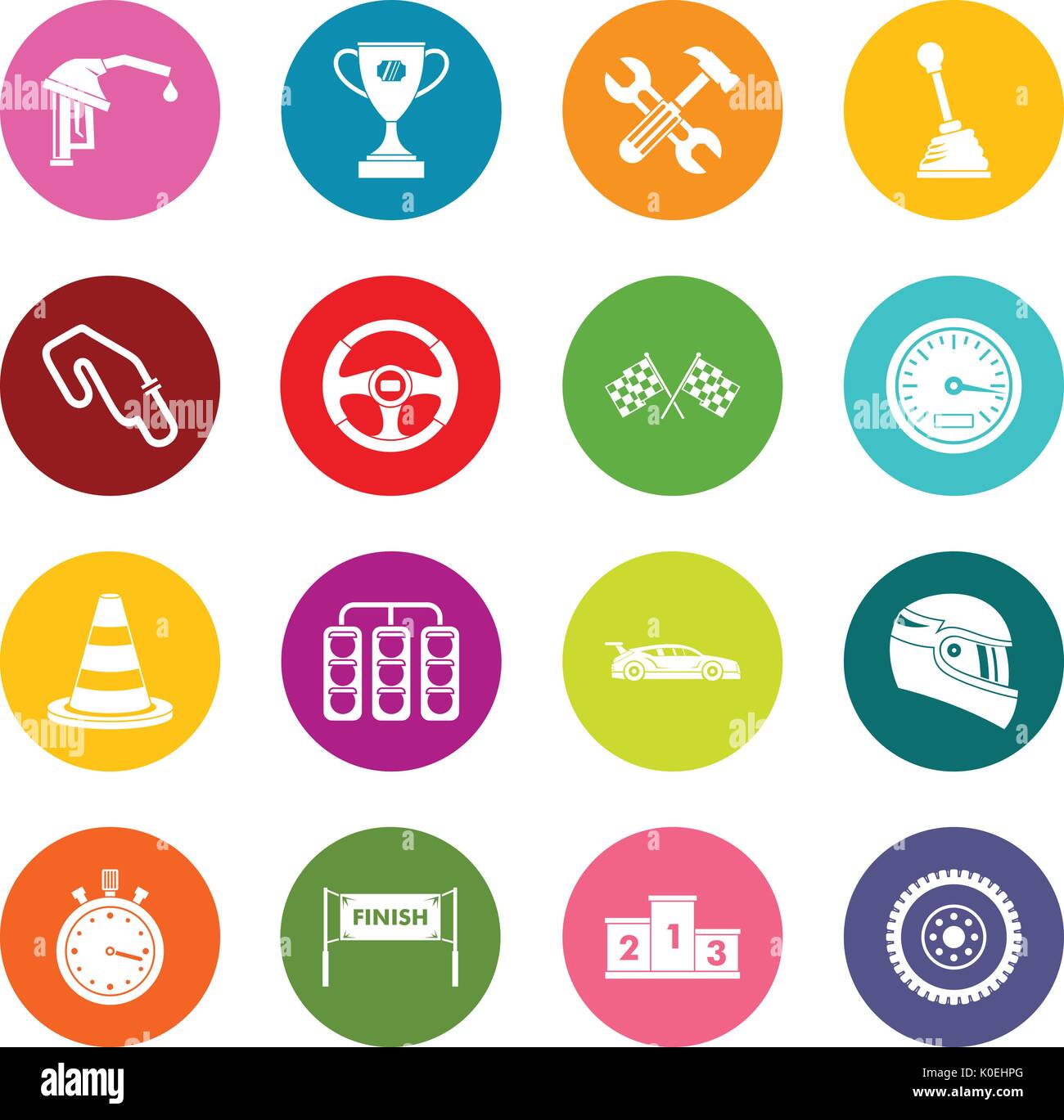 Racing speed icons many colors set Stock Vector Image & Art - Alamy