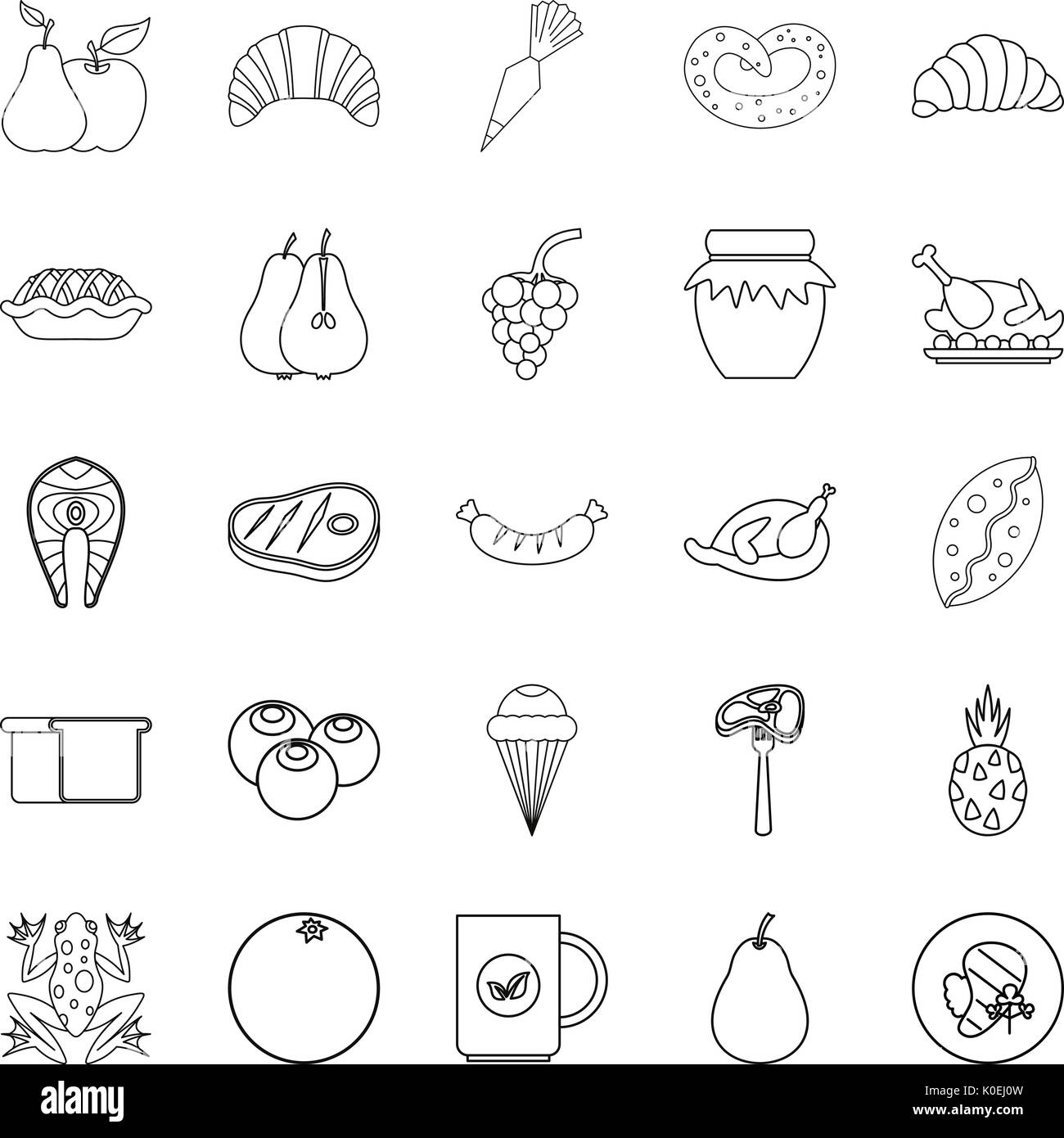 Fare icons set, outline style Stock Vector Image & Art - Alamy