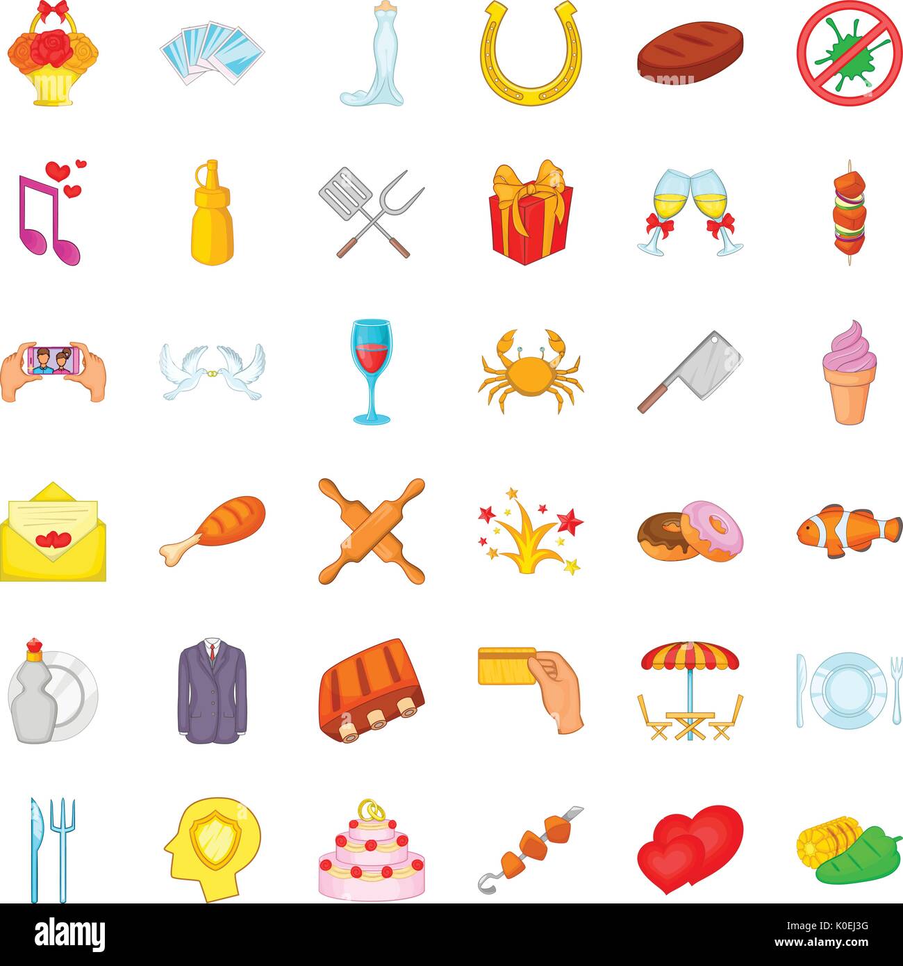 Party icons set, cartoon style Stock Vector Image & Art - Alamy