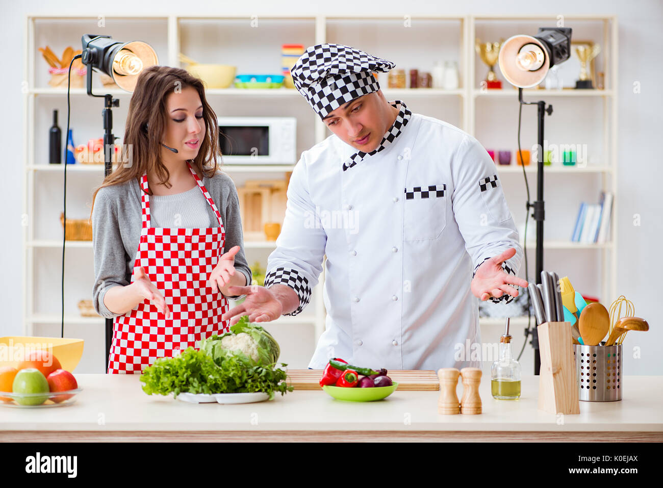 Food cooking tv show in the studio Stock Photo - Alamy