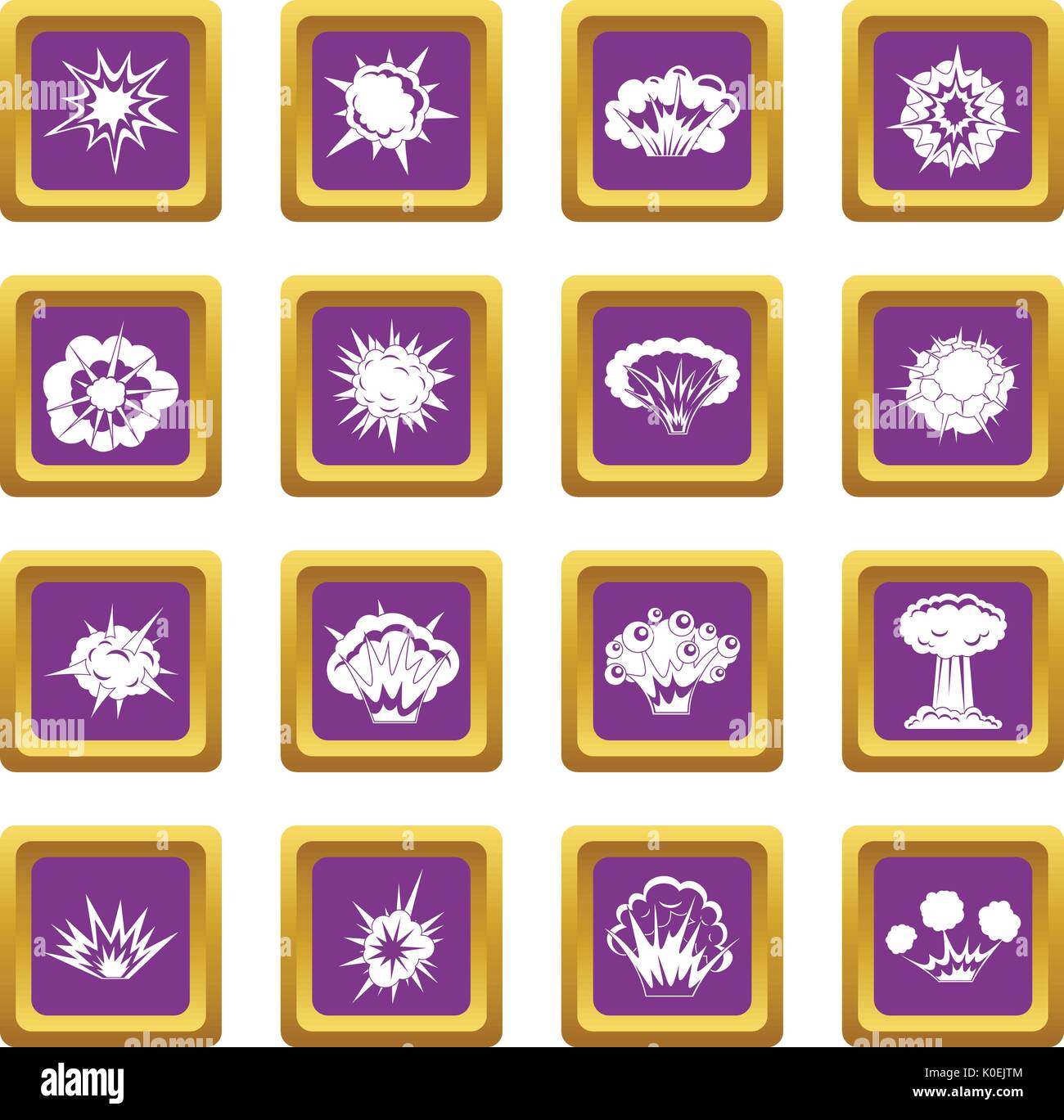 Explosion icons set purple Stock Vector Image & Art - Alamy