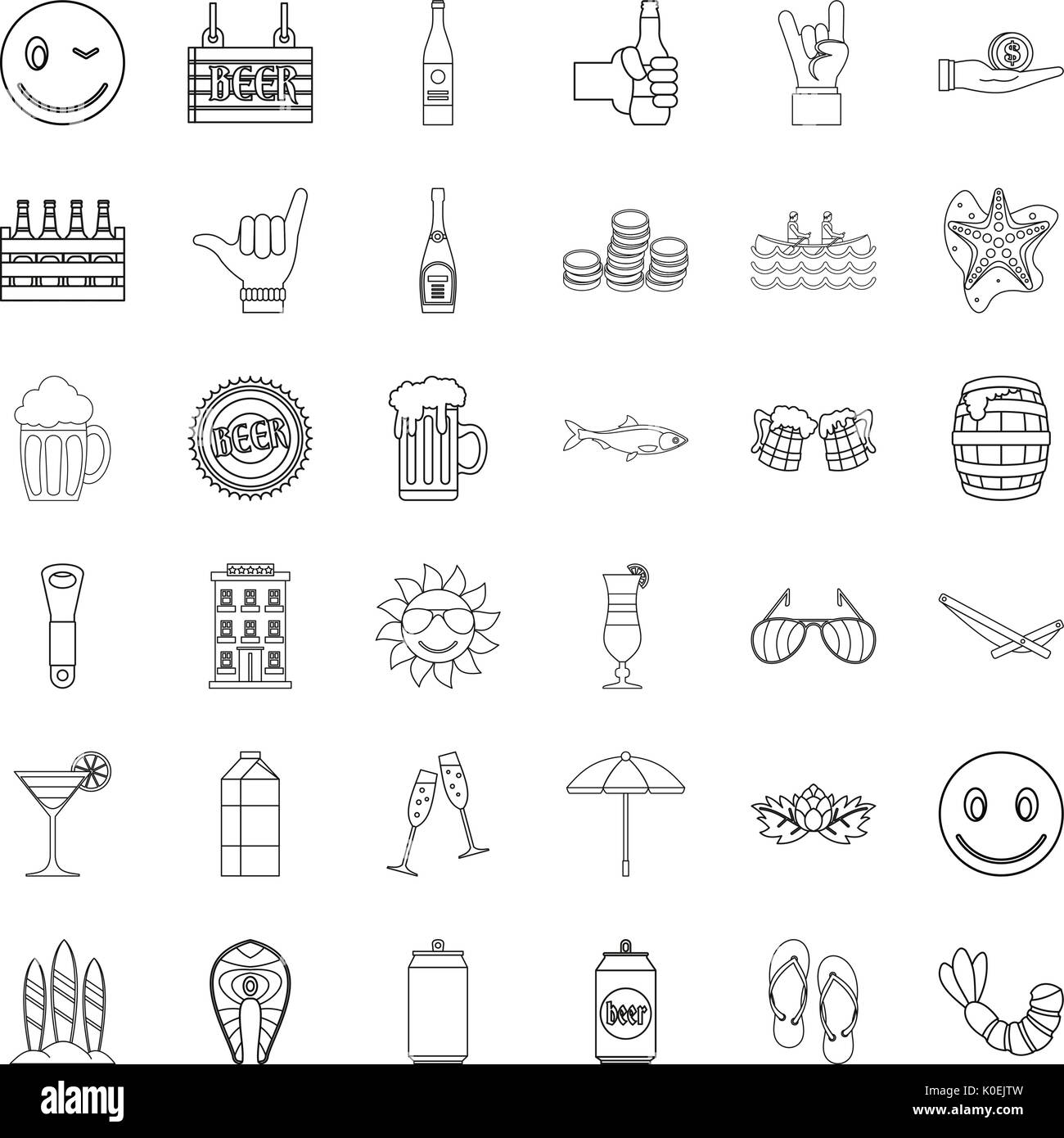 Mug icons set, outline style Stock Vector Image & Art - Alamy