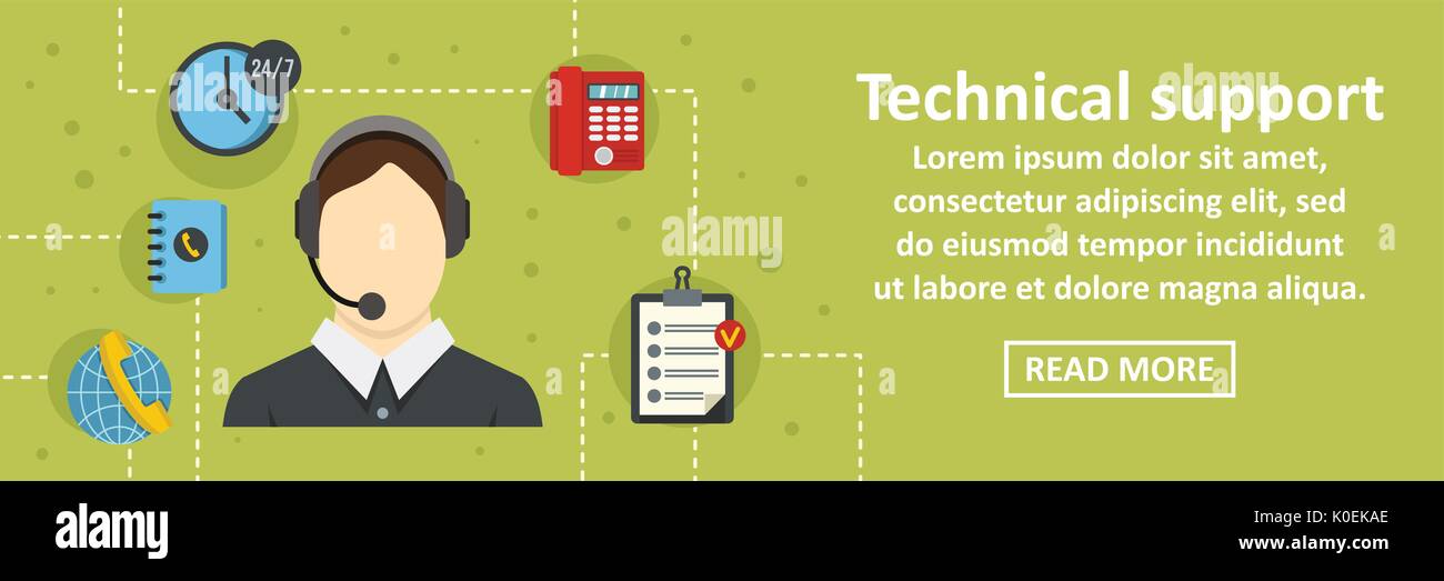 Technical support banner horizontal concept Stock Vector Image & Art ...