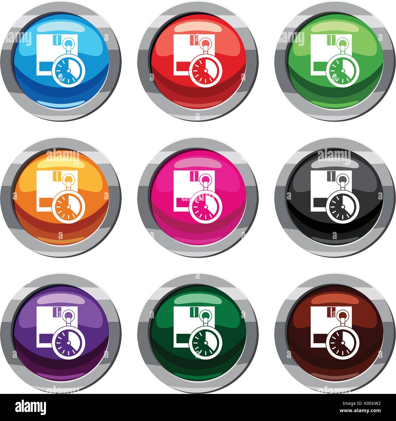 Cardboard box with stopwatch set 9 collection Stock Vector Image & Art ...