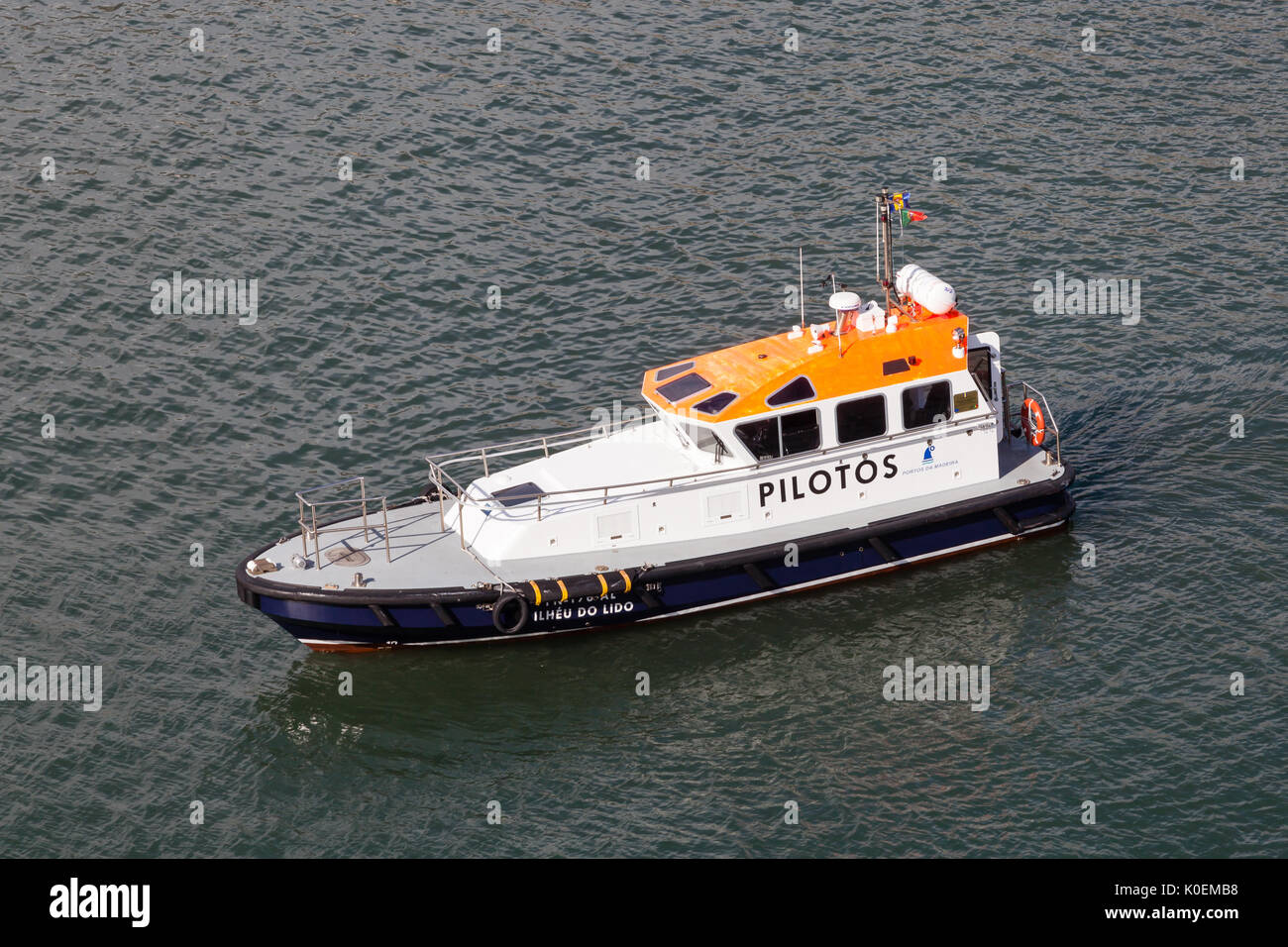 The Funchal pilot is pictured off the Portuguese island of Madeira ...