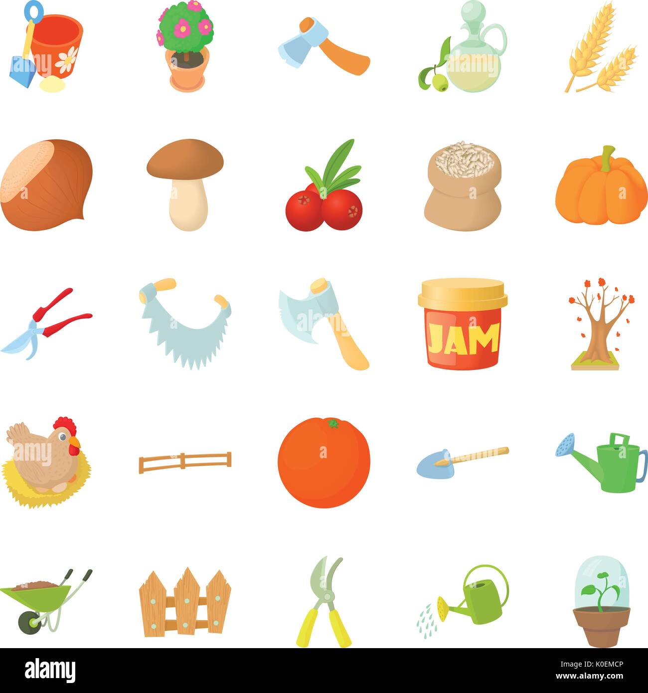 Garden tillage icons set, cartoon style Stock Vector Image & Art - Alamy