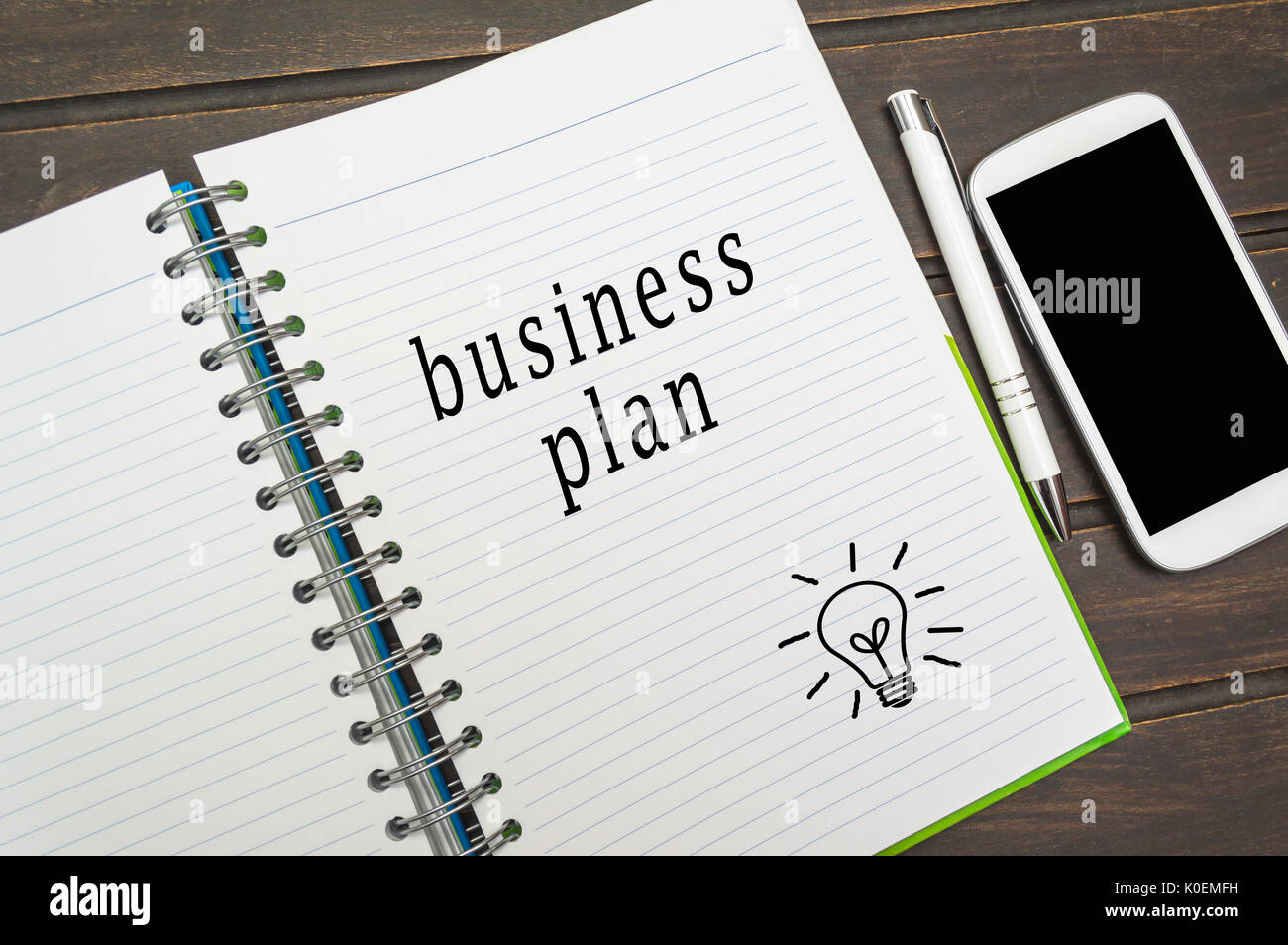 Business plan word in notebook for website content concept Stock Photo ...