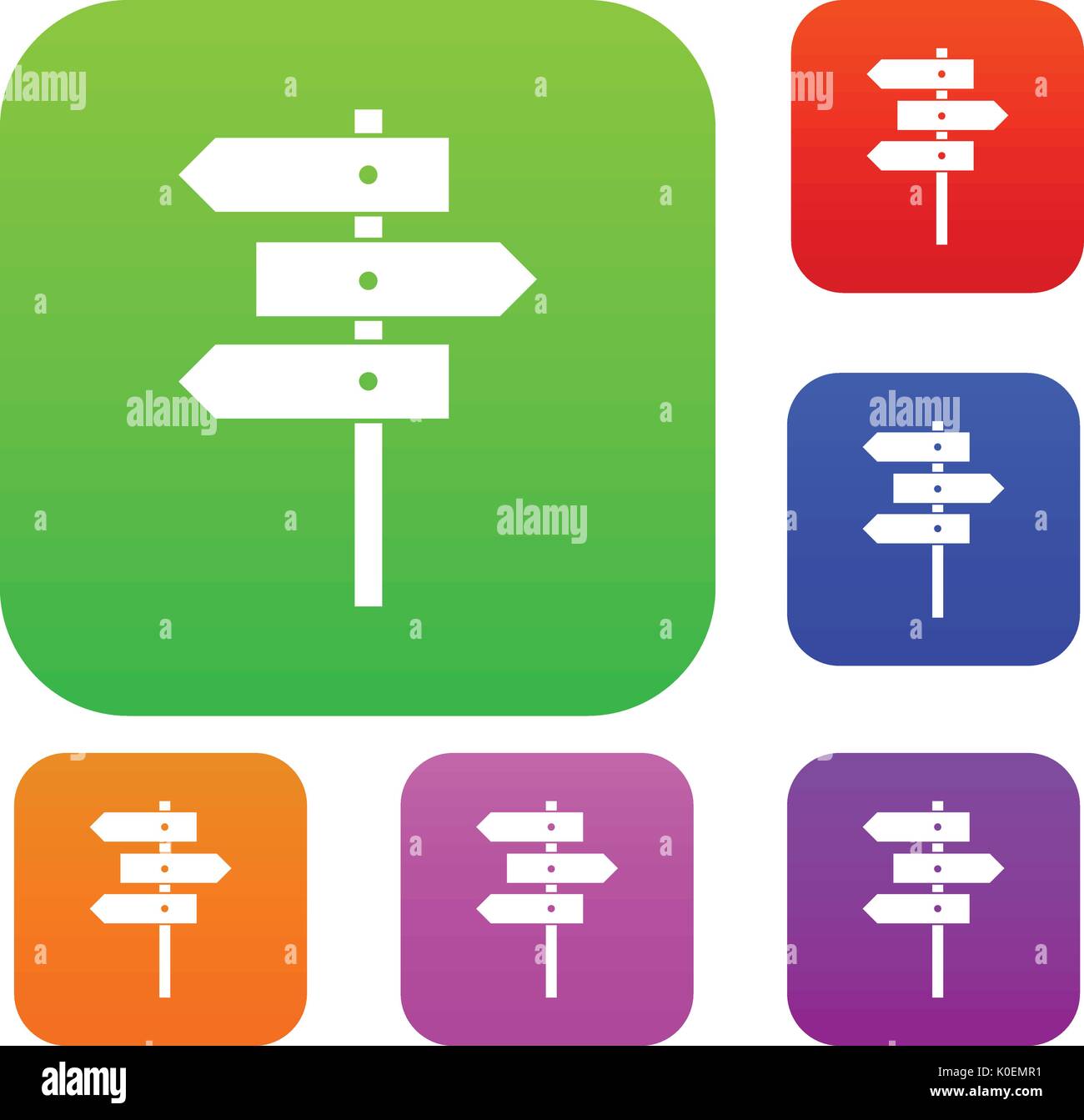 Direction signs set collection Stock Vector Image & Art - Alamy