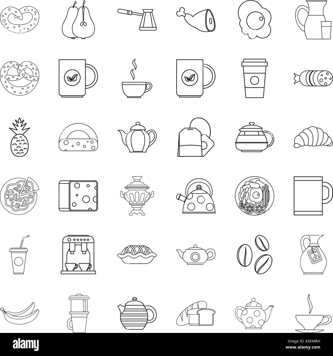 Morning icons set, outline style Stock Vector Image & Art - Alamy