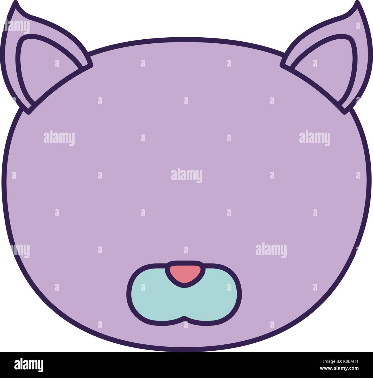 white background with light color caricature faceless cat animal Stock ...