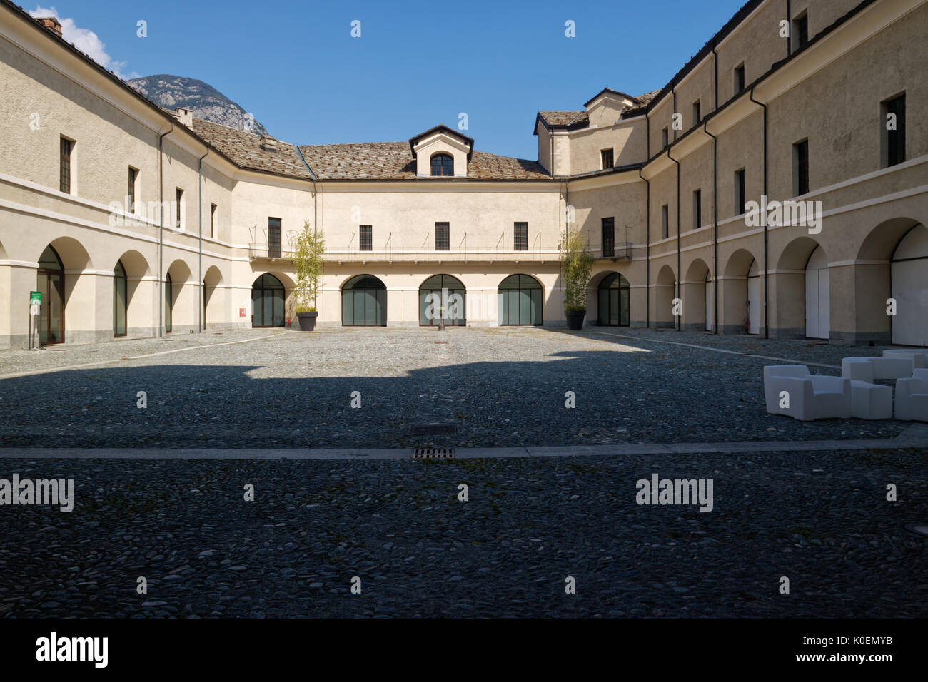 Fort Bard, Valle d'Aosta, Italy - August 18, 2017: Historic military ...