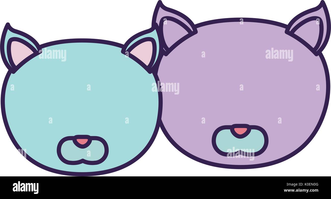 white background with light color caricature faceless couple cats ...