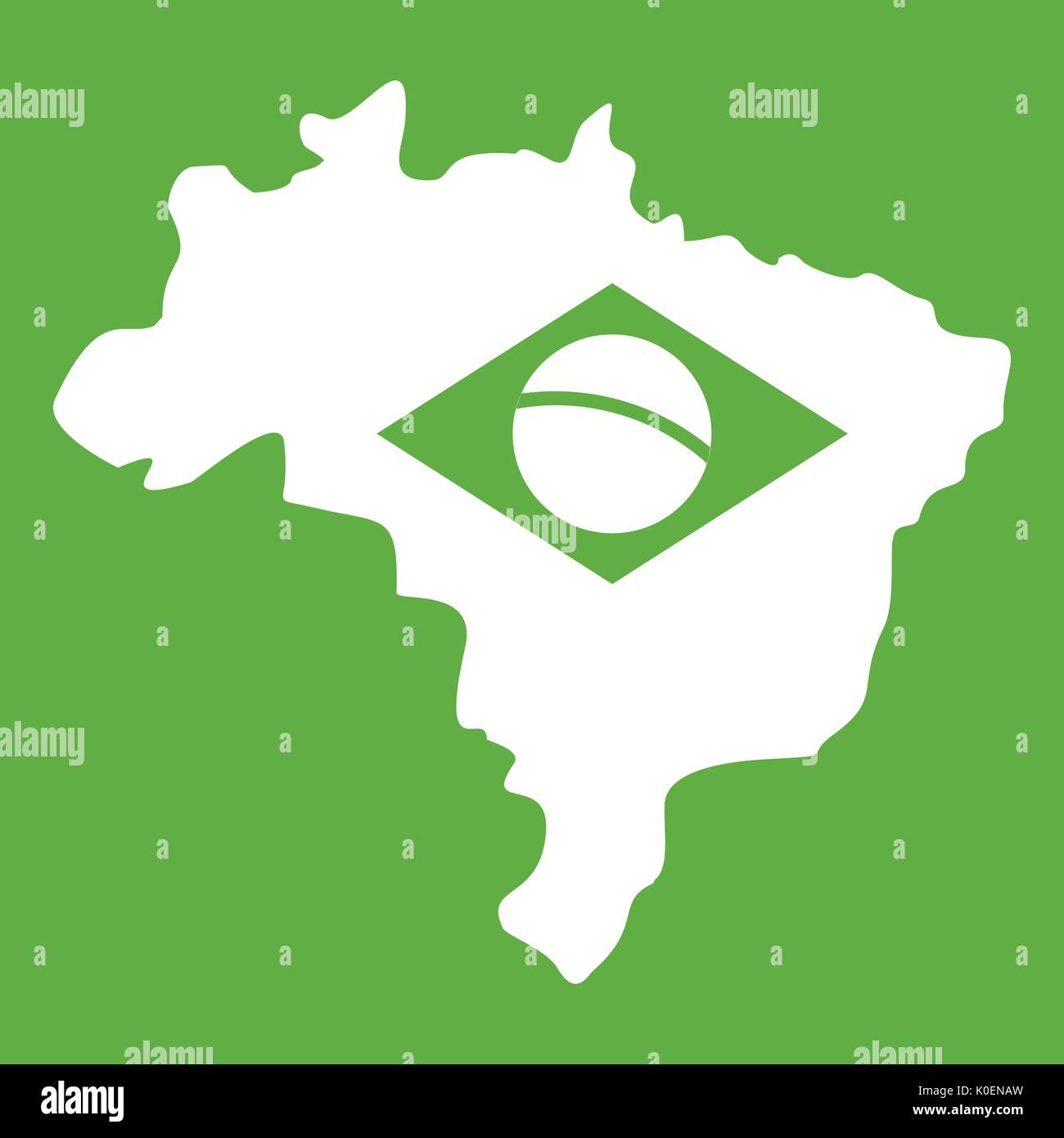 Brazil map with flag icon green Stock Vector Image & Art - Alamy