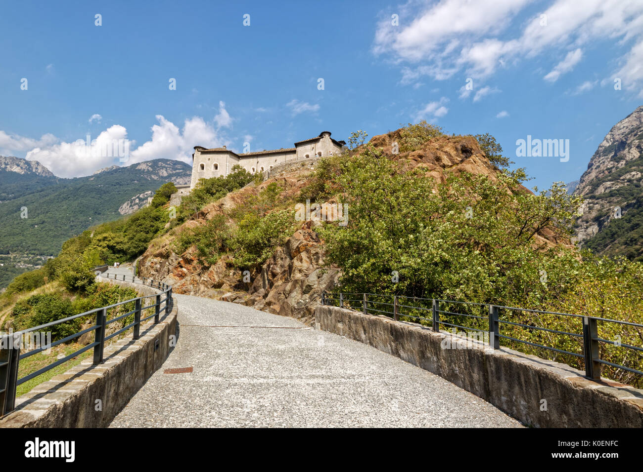 Fort Bard, Valle d'Aosta, Italy - August 18, 2017: Historic military ...