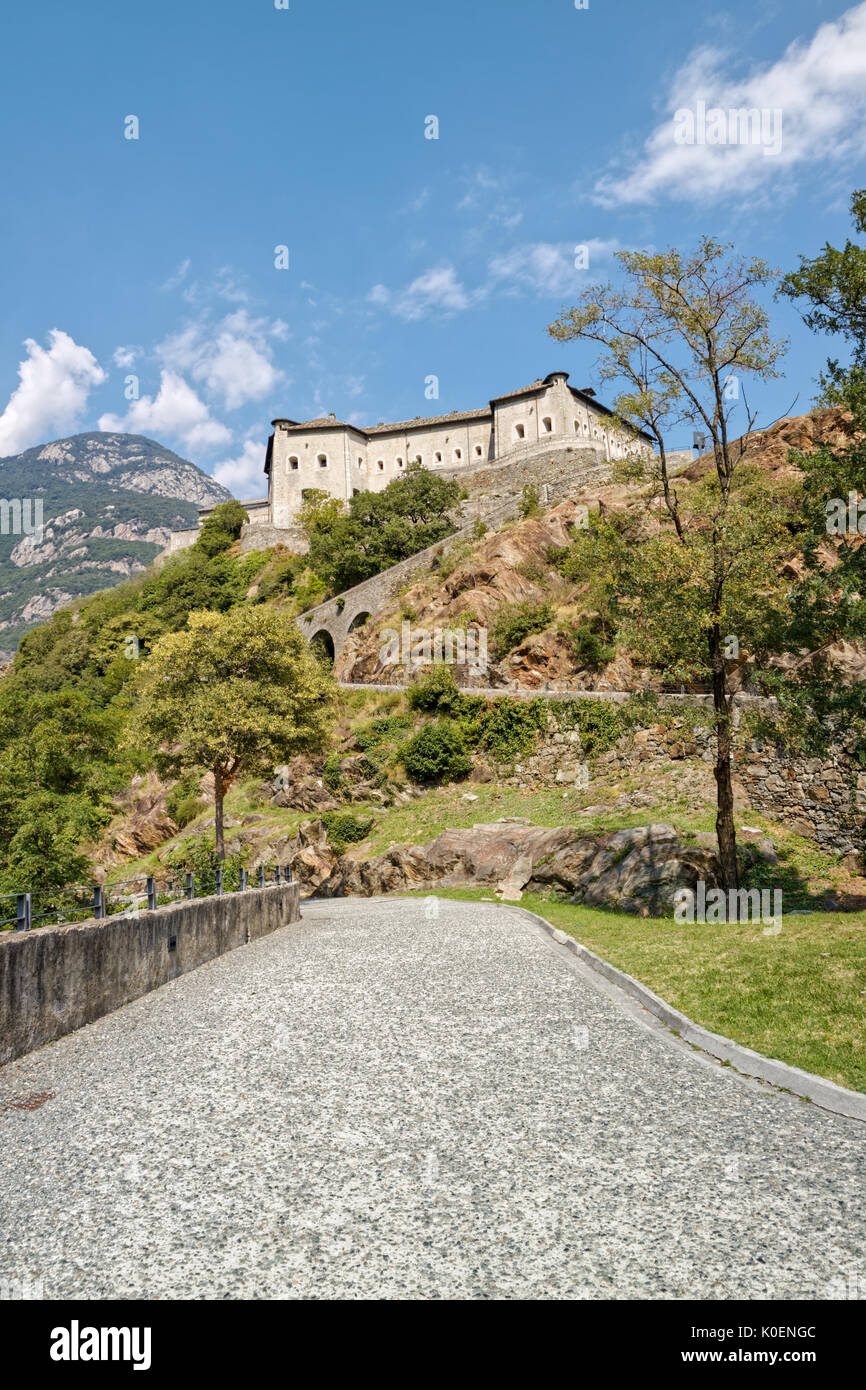 Fort Bard, Valle d'Aosta, Italy - August 18, 2017: Historic military ...