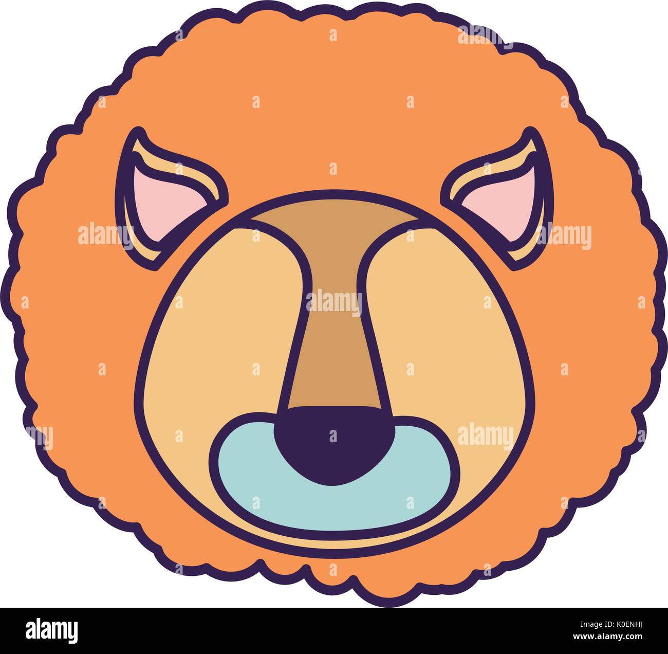 white background with light color caricature faceless lion animal Stock ...