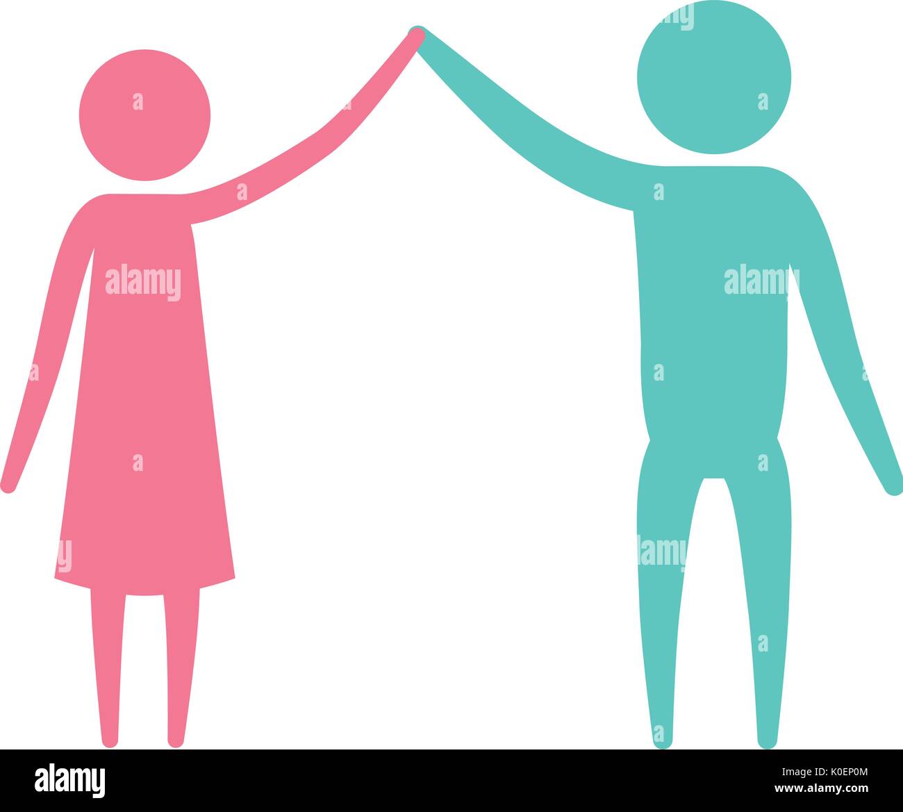 color silhouette pictogram couple clashing hands Stock Vector Image ...