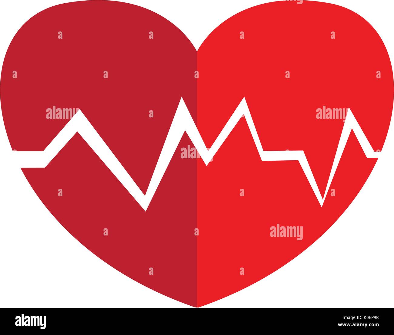 Heart shape and cardiogram Stock Vector Image & Art - Alamy