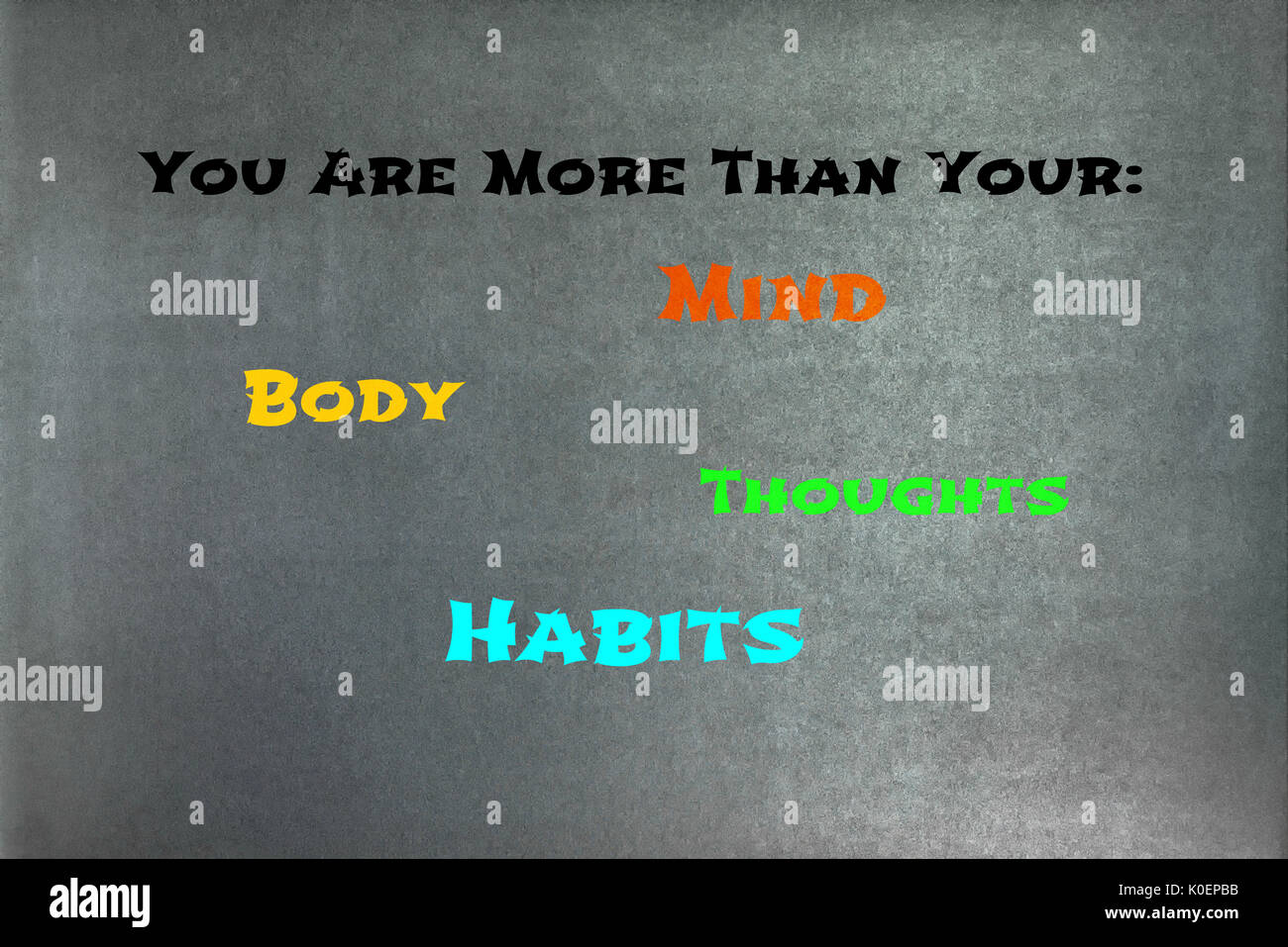 Phrase You Are More Than Your Mind, Body, Thoughts, Habits. Chalkboard ...
