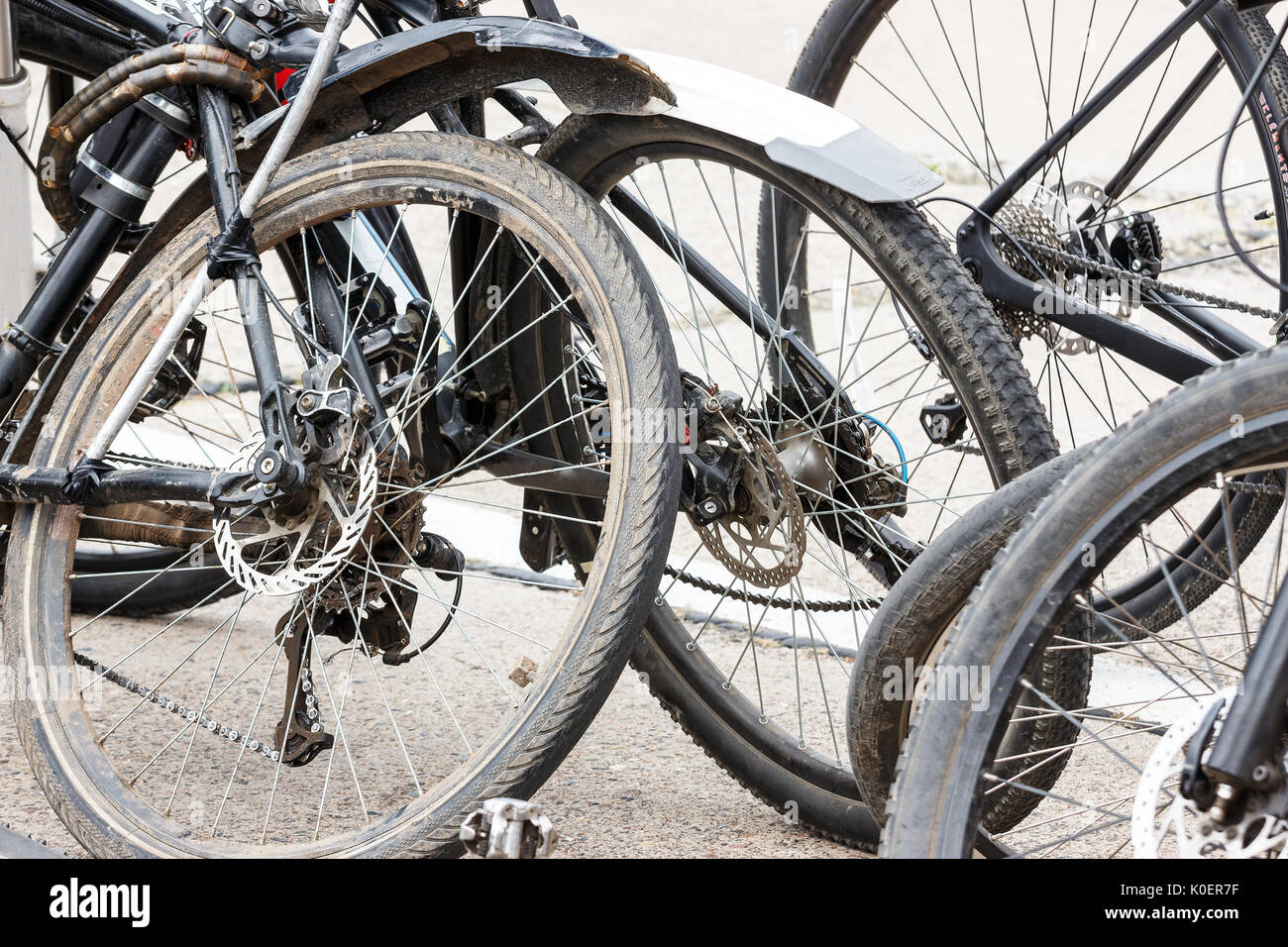 View of the rear wheels Stock Photo - Alamy