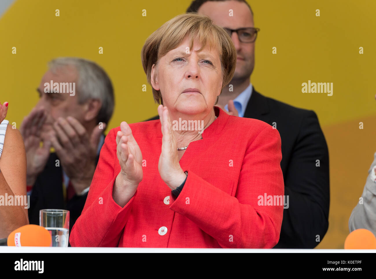 Muenster, Germany. 22nd Aug, 2017. German Chancellor Angela Merkel (CDU ...