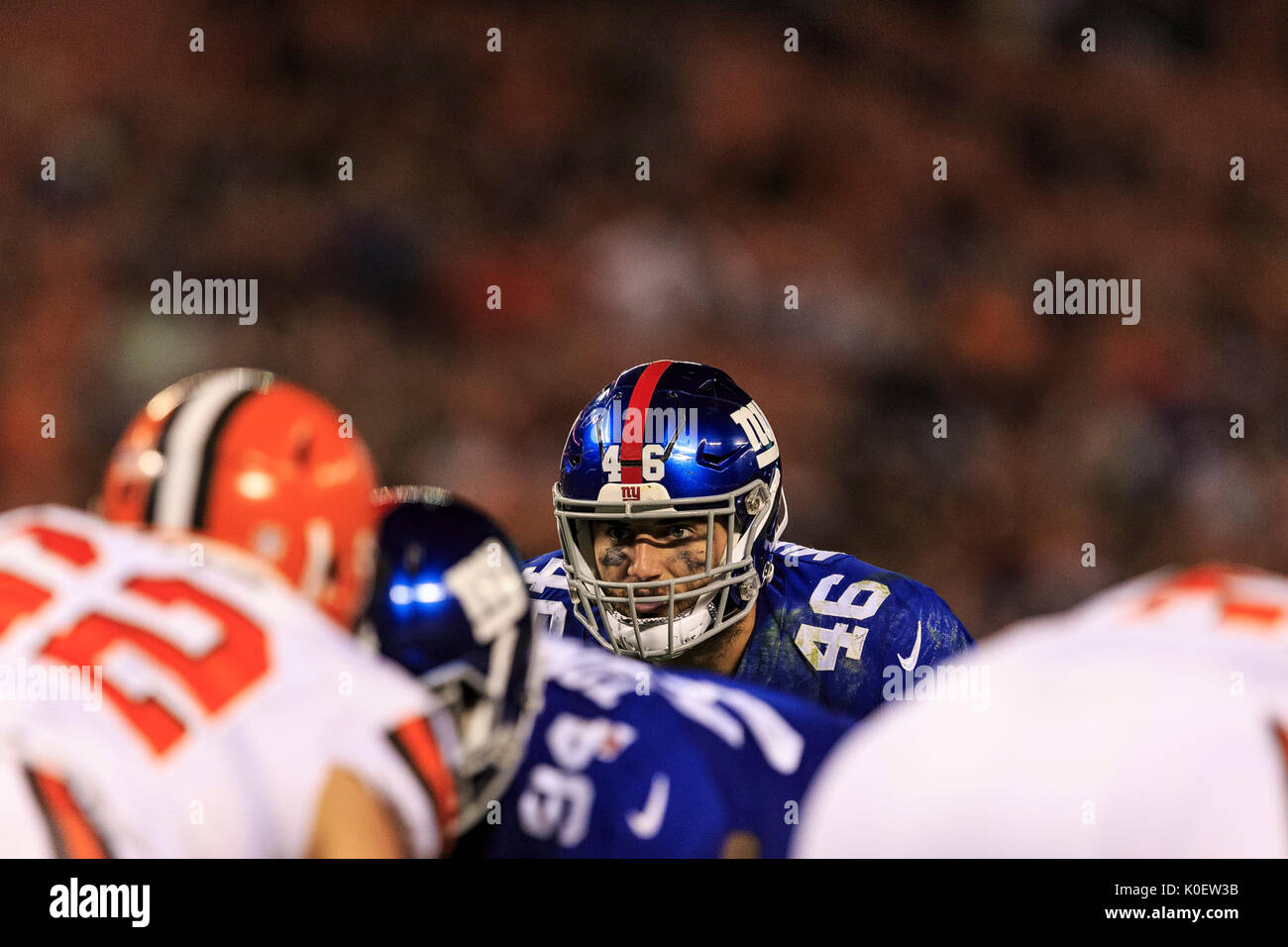 August 21, 2017: New York Giants linebacker Calvin Munson (46) during ...