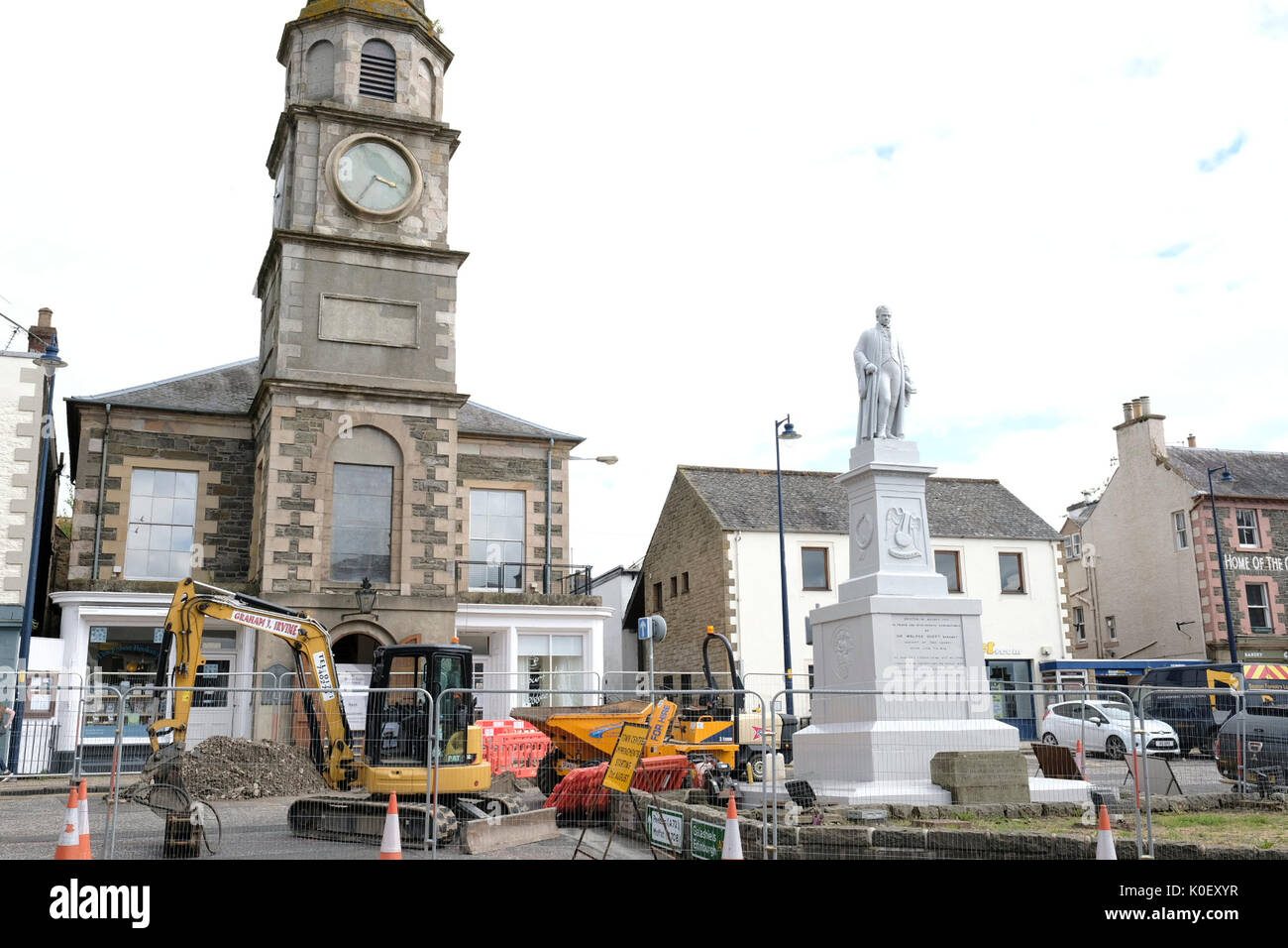 Market Place, Selkirk, UK. 22nd Aug, 2017. Selkirk Streetscape ...