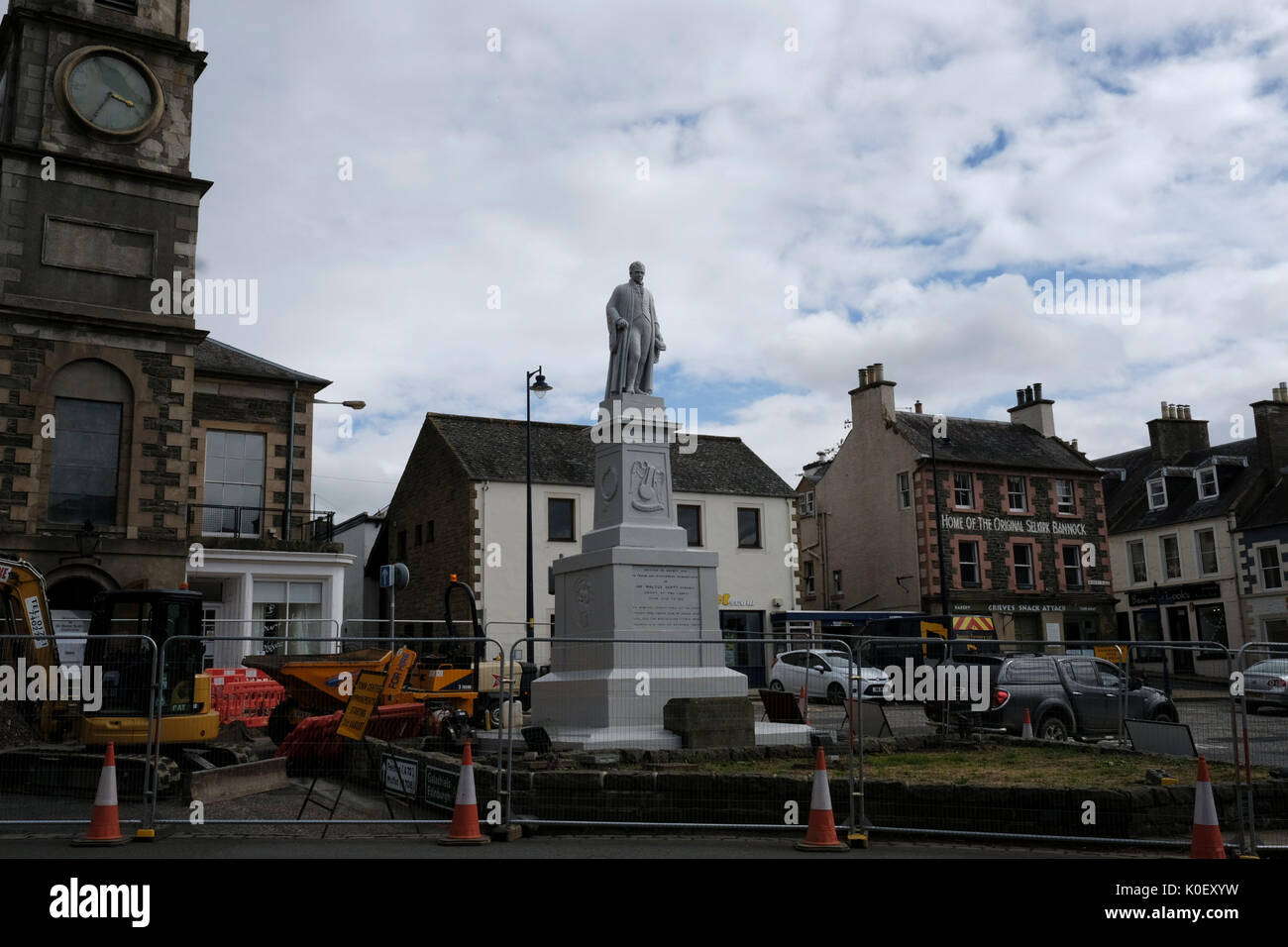 Market Place, Selkirk, UK. 22nd Aug, 2017. Selkirk Streetscape ...