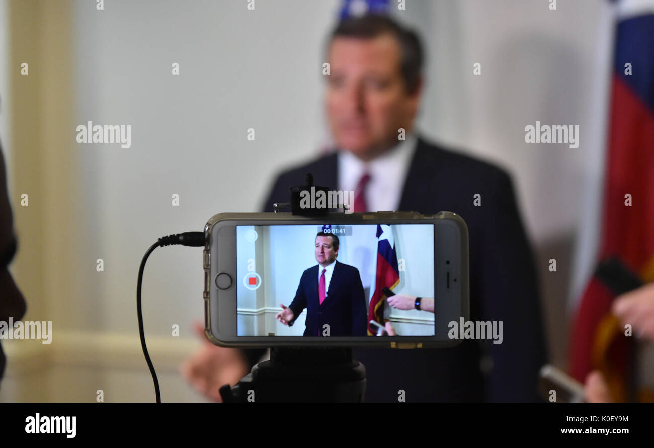 USA Senator, Texas Republican TED CRUZ speaks to the media during a ...