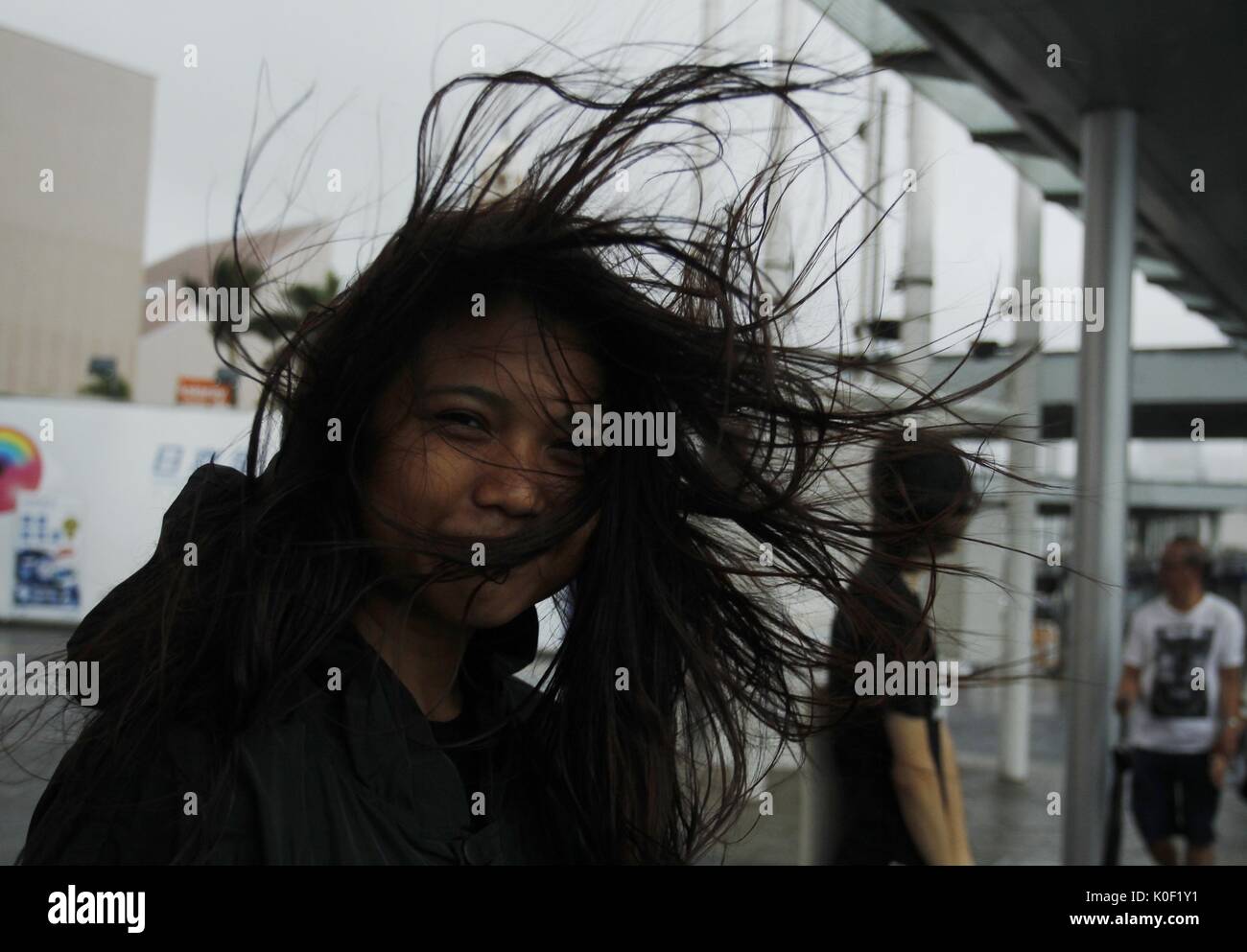 Hong Kong, Hong Kong SAR, China. 23rd Aug, 2017. A strong wind blow up ...