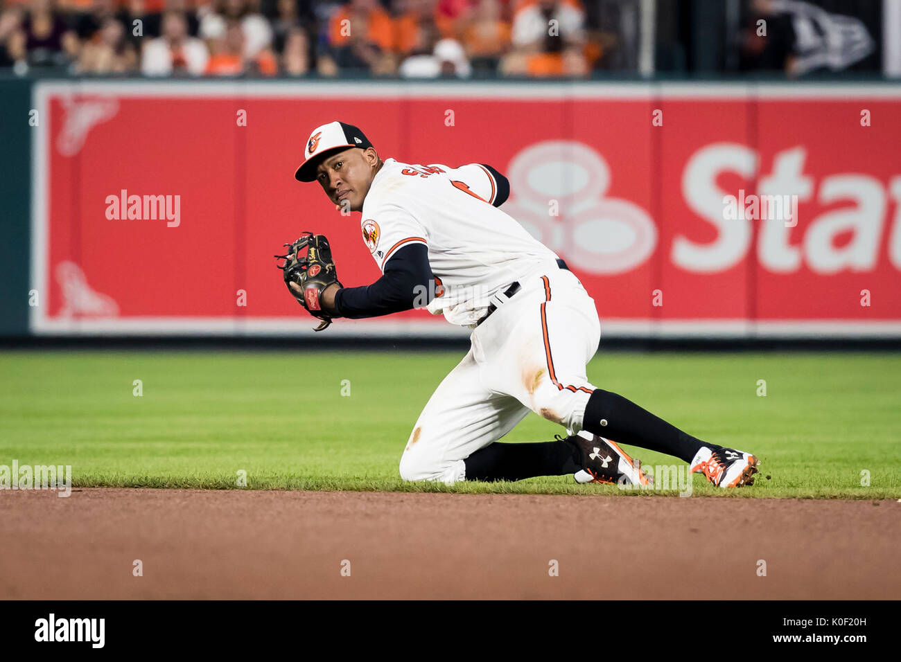 Baltimore, USA. 22nd Aug, 2017. Baltimore Orioles second baseman ...
