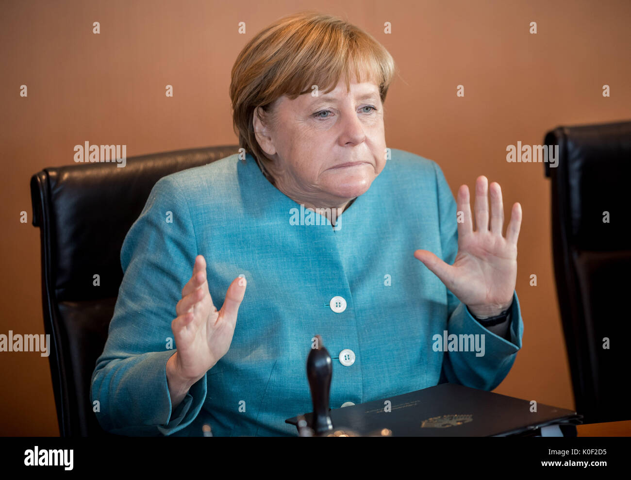 Berlin, Germany. 23rd Aug, 2017. German Chancellor Angela Merkel making ...