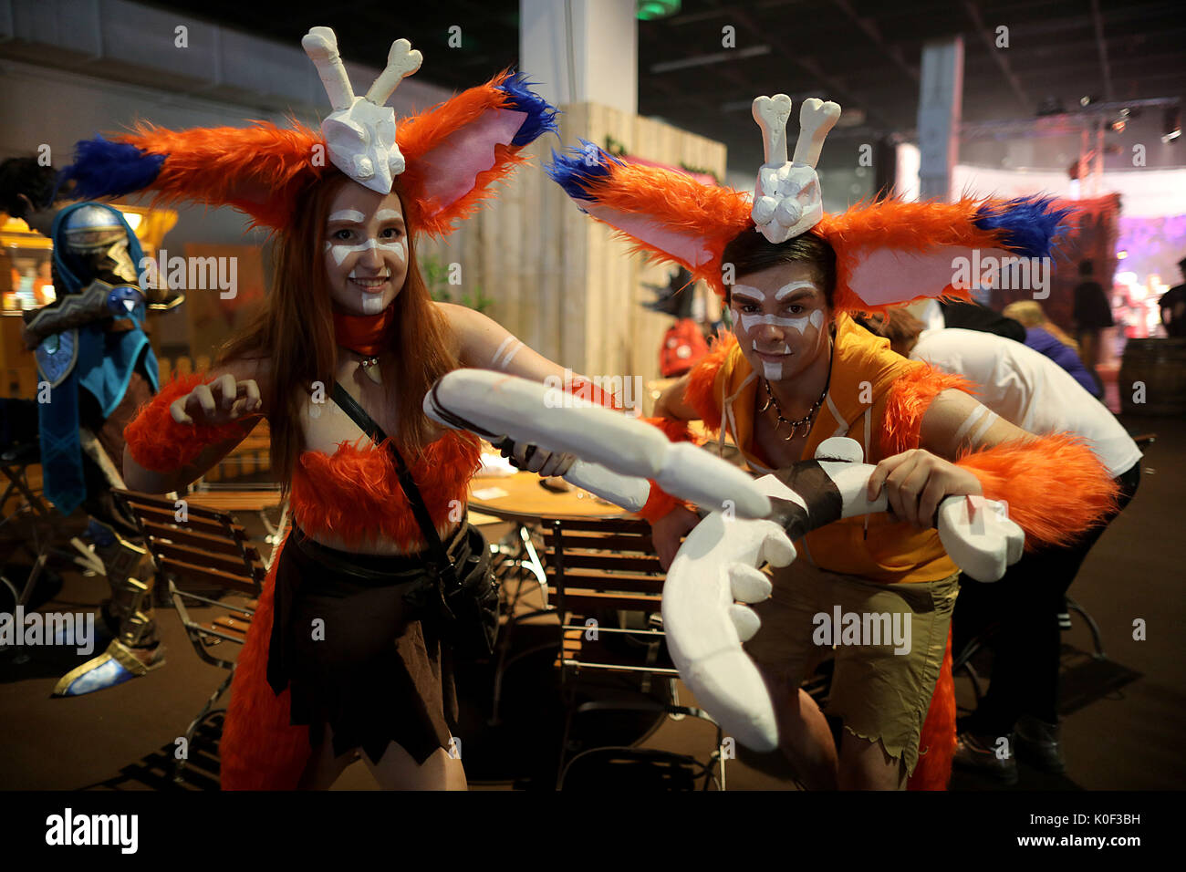 Cologne, Germany. 23rd Aug, 2017. Cosplayers Jenny and Alex from the ...