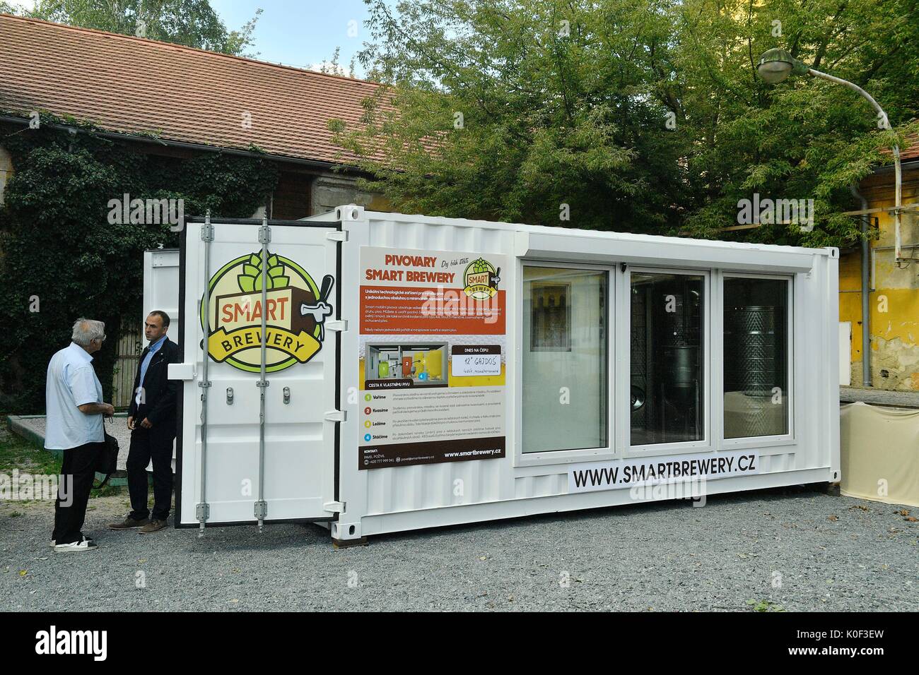 Container brewery is seen in Prague, Czech Republic, on August 23, 2017 ...